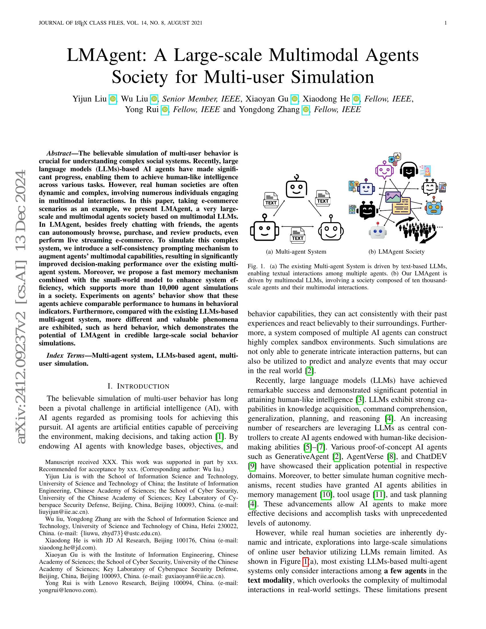 LMAgent: A Large-scale Multimodal Agents Society for Multi-user Simulation - 智源社区论文