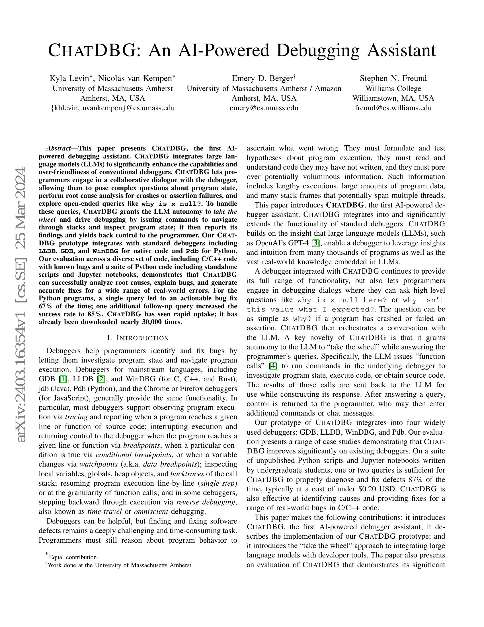 ChatDBG: An AI-Powered Debugging Assistant - 智源社区论文