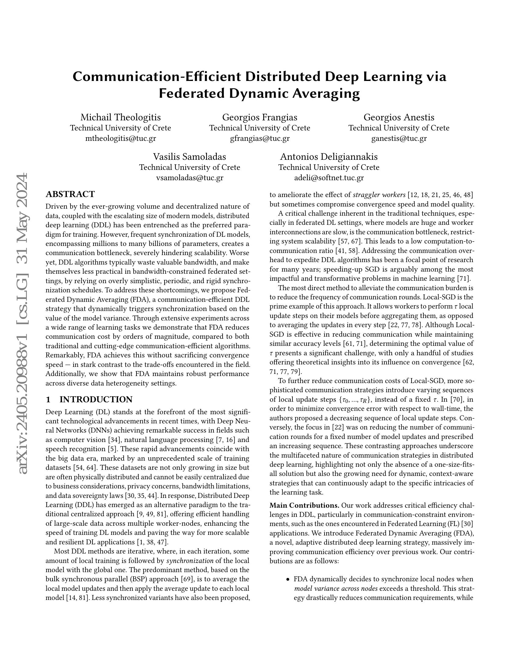 Communication-Efficient Distributed Deep Learning via Federated Dynamic Averaging - 智源社区论文
