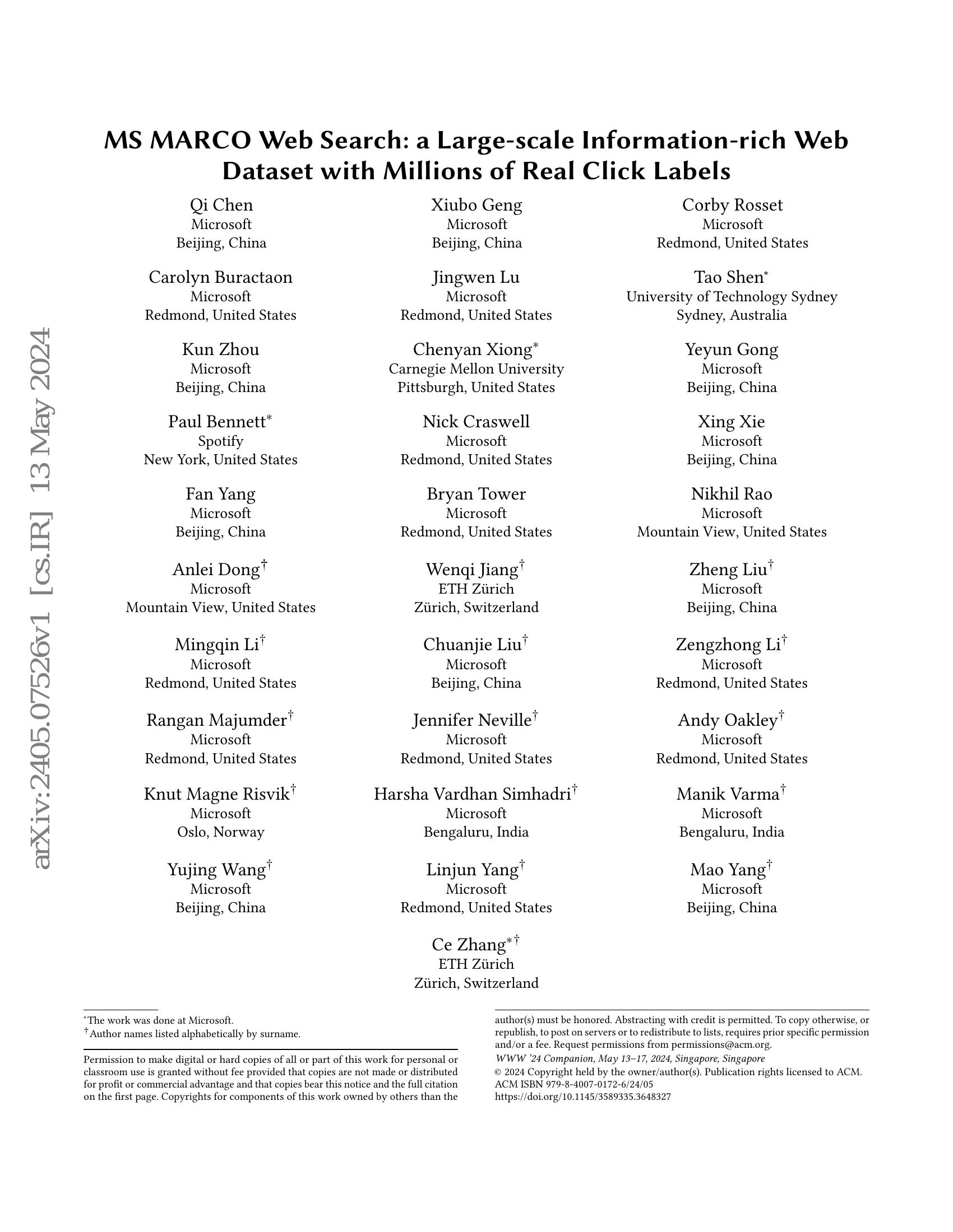 MS MARCO Web Search: a Large-scale Information-rich Web Dataset with Millions of Real Click ...