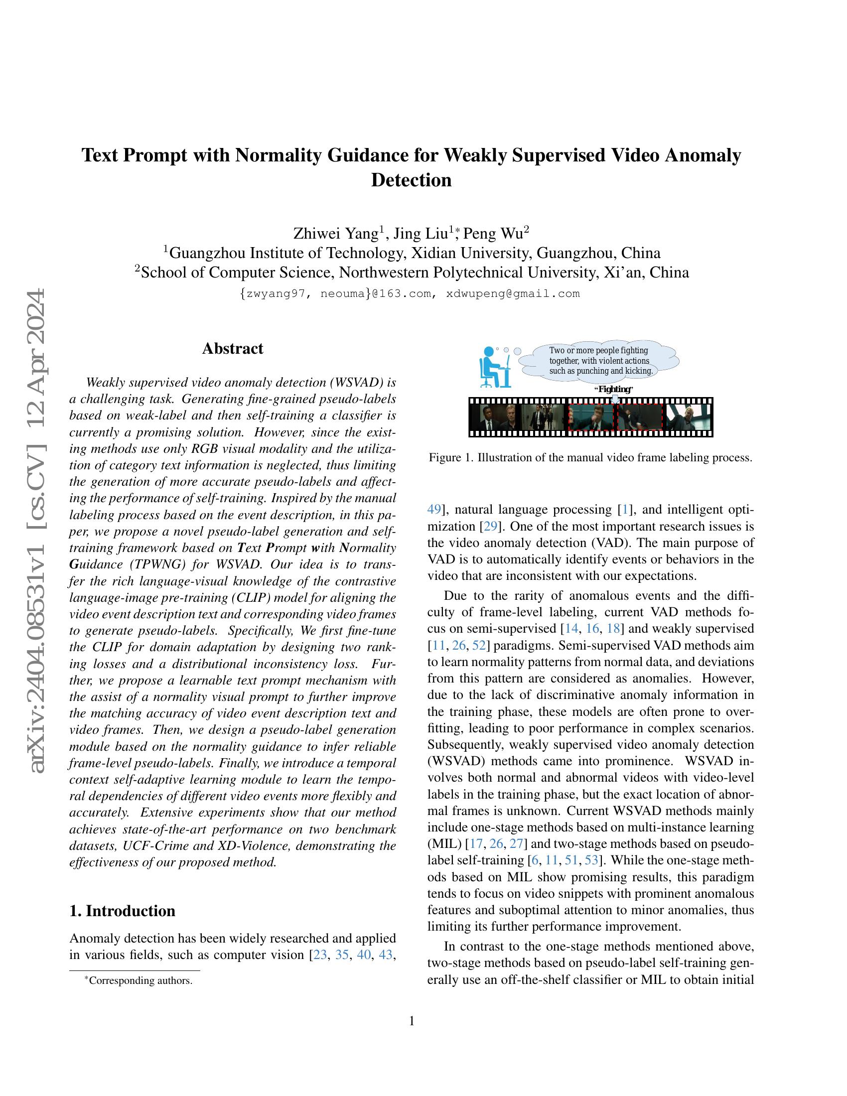 Text Prompt with Normality Guidance for Weakly Supervised Video Anomaly ...