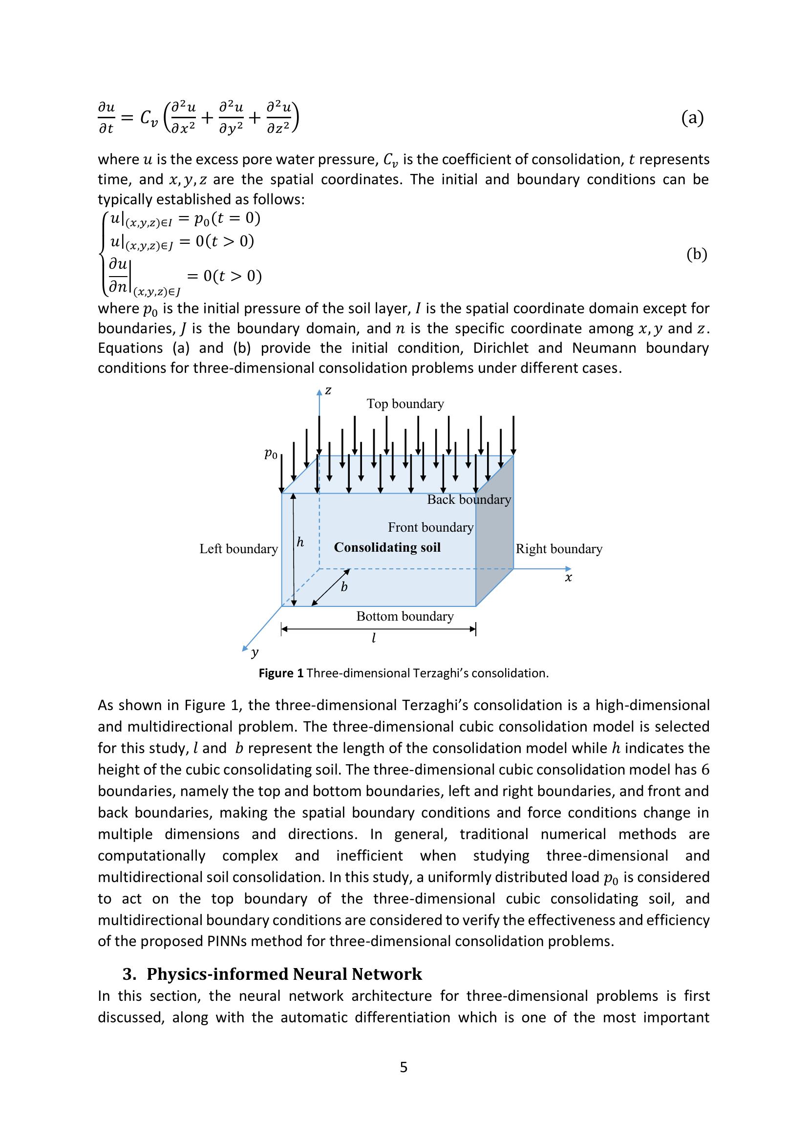 Physics-informed Deep Learning to Solve Three-dimensional Terzaghi Consolidation Equation ...