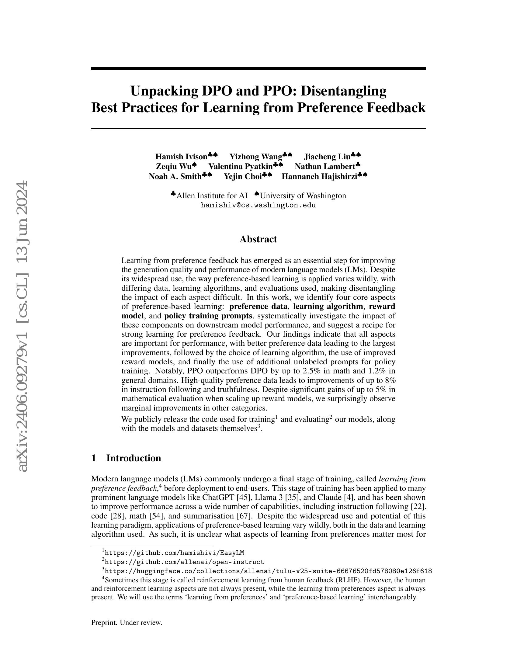 Unpacking DPO and PPO: Disentangling Best Practices for Learning from ...
