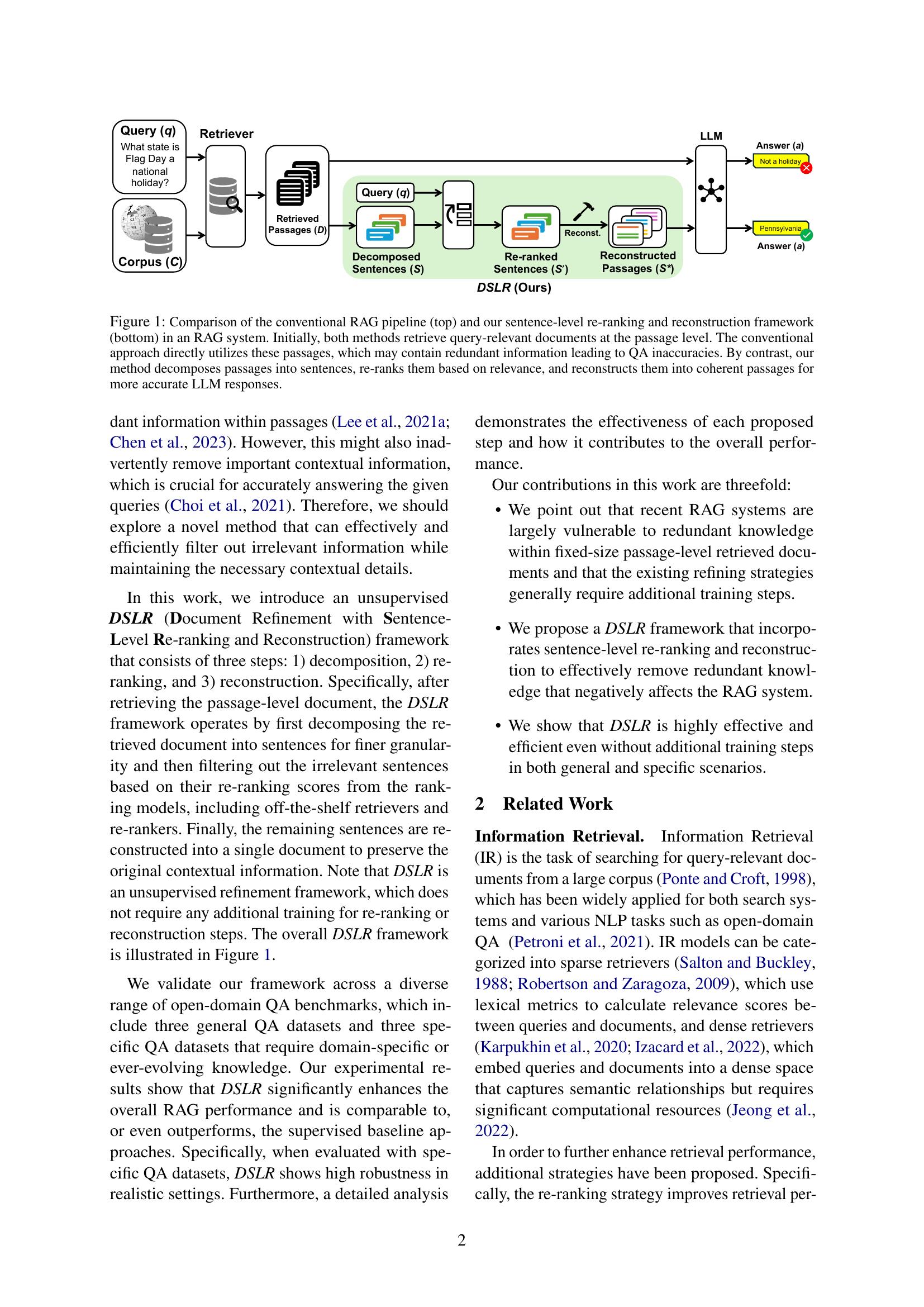 DSLR: Document Refinement with Sentence-Level Re-ranking and ...