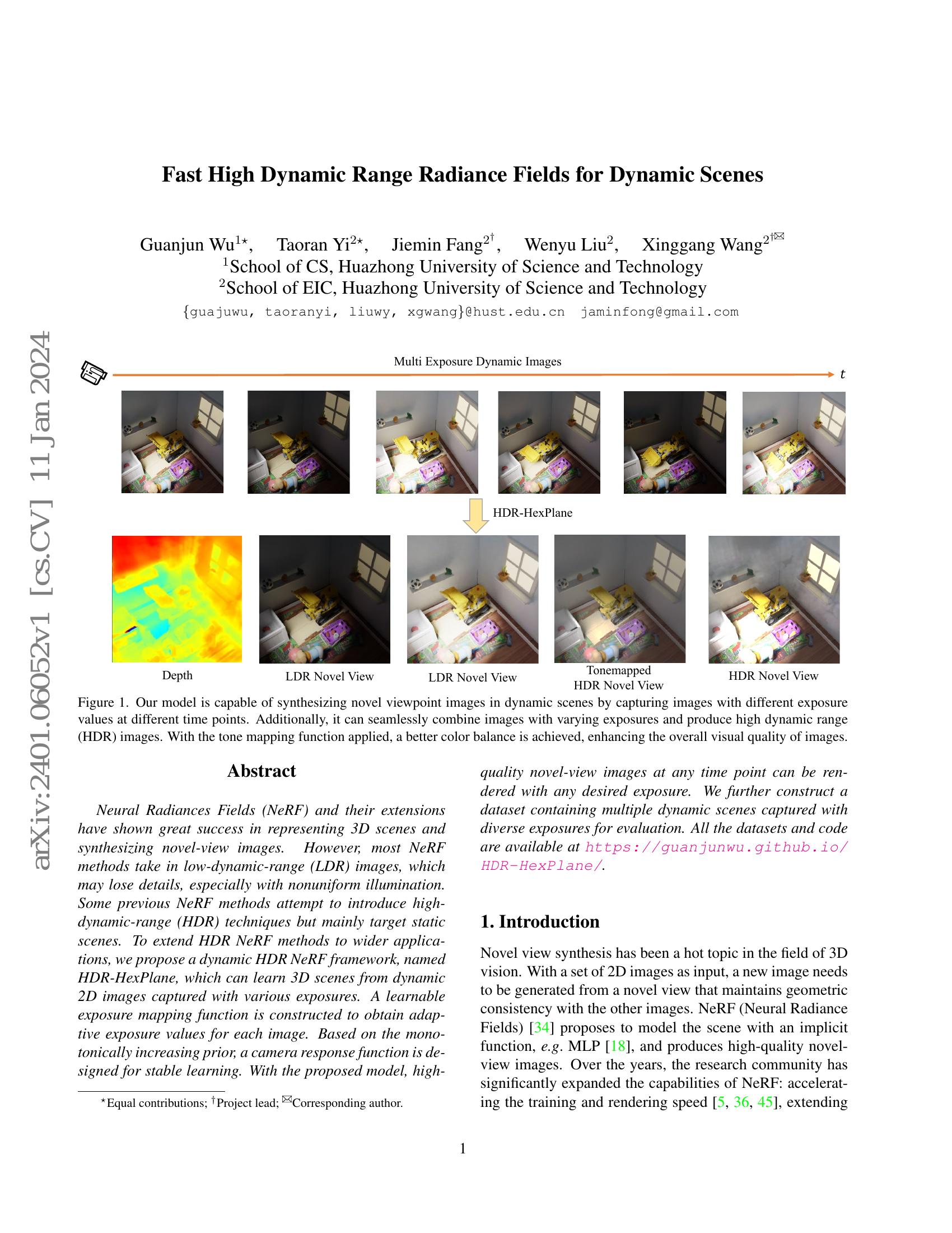 Fast High Dynamic Range Radiance Fields for Dynamic Scenes - 智源社区论文