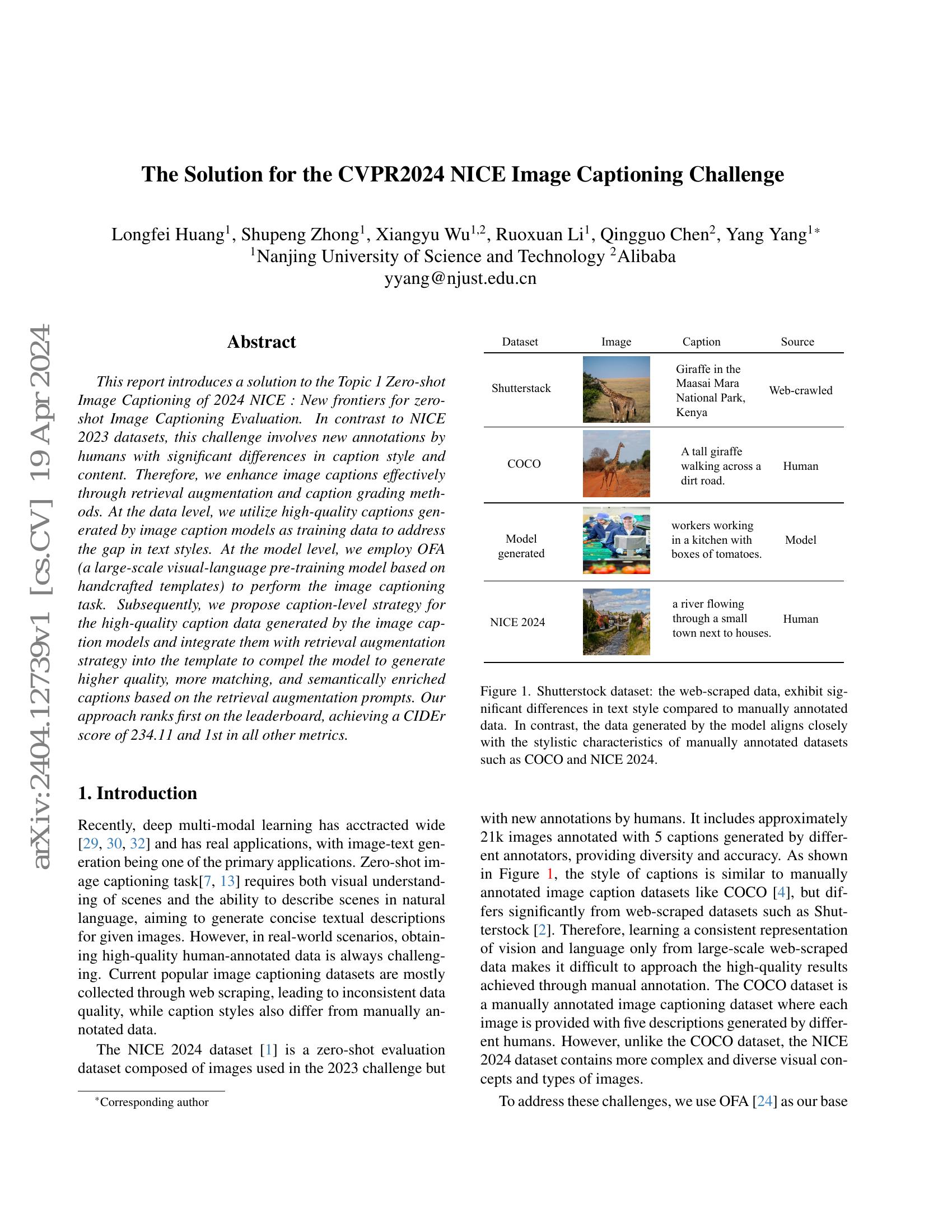 The Solution for the CVPR2024 NICE Image Captioning Challenge - 智源社区论文