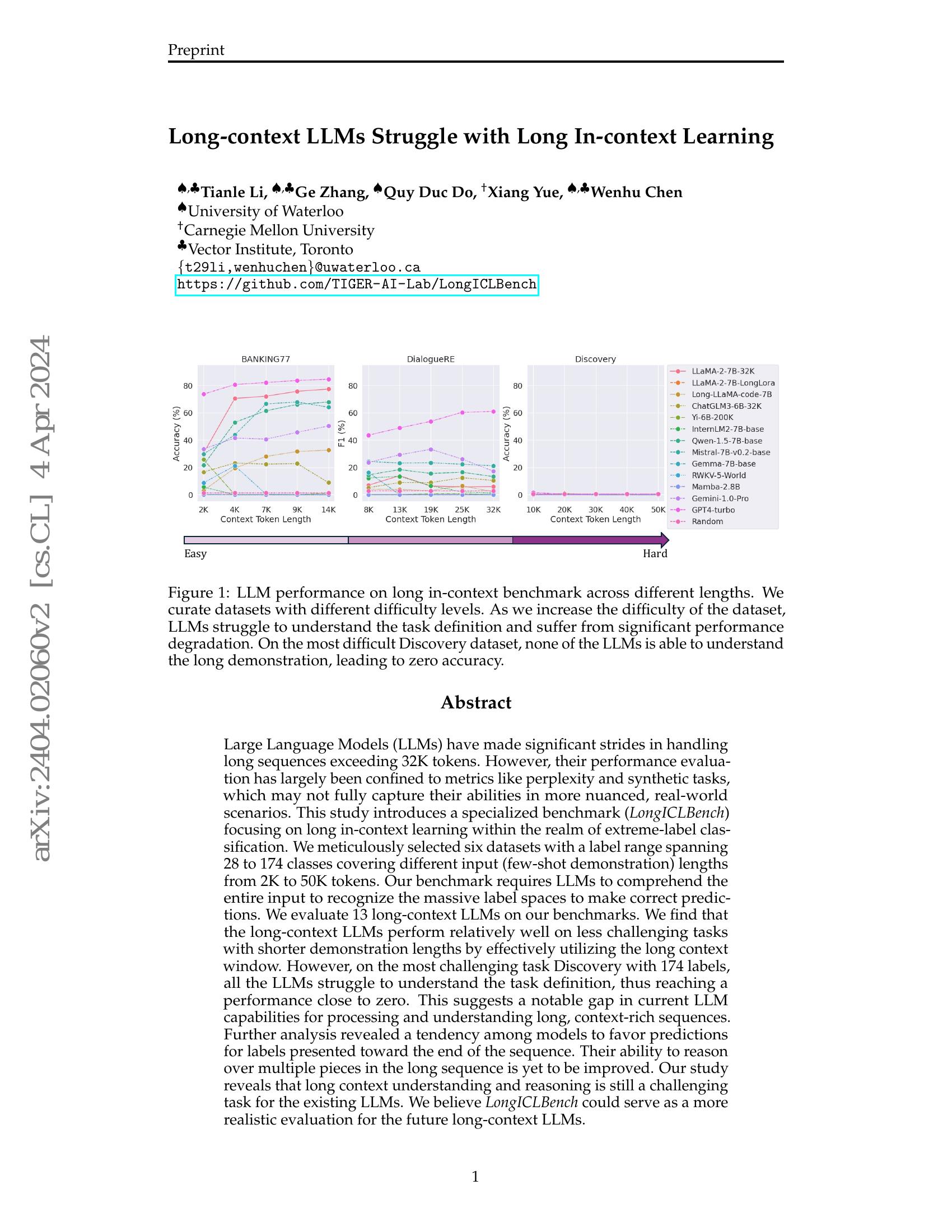 Long-context LLMs Struggle with Long In-context Learning - 智源社区论文