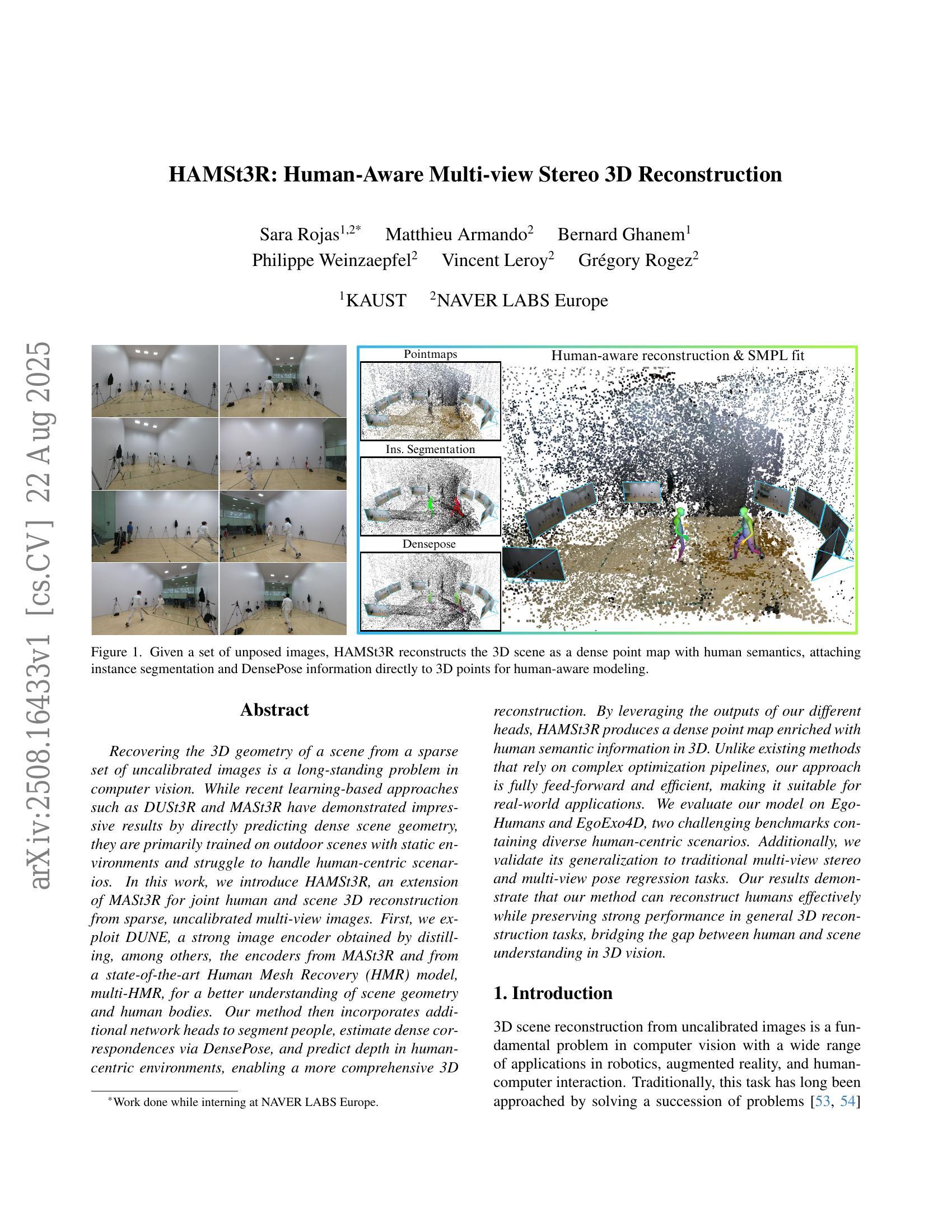 HAMSt3R: Human-Aware Multi-view Stereo 3D Reconstruction - 智源社区论文