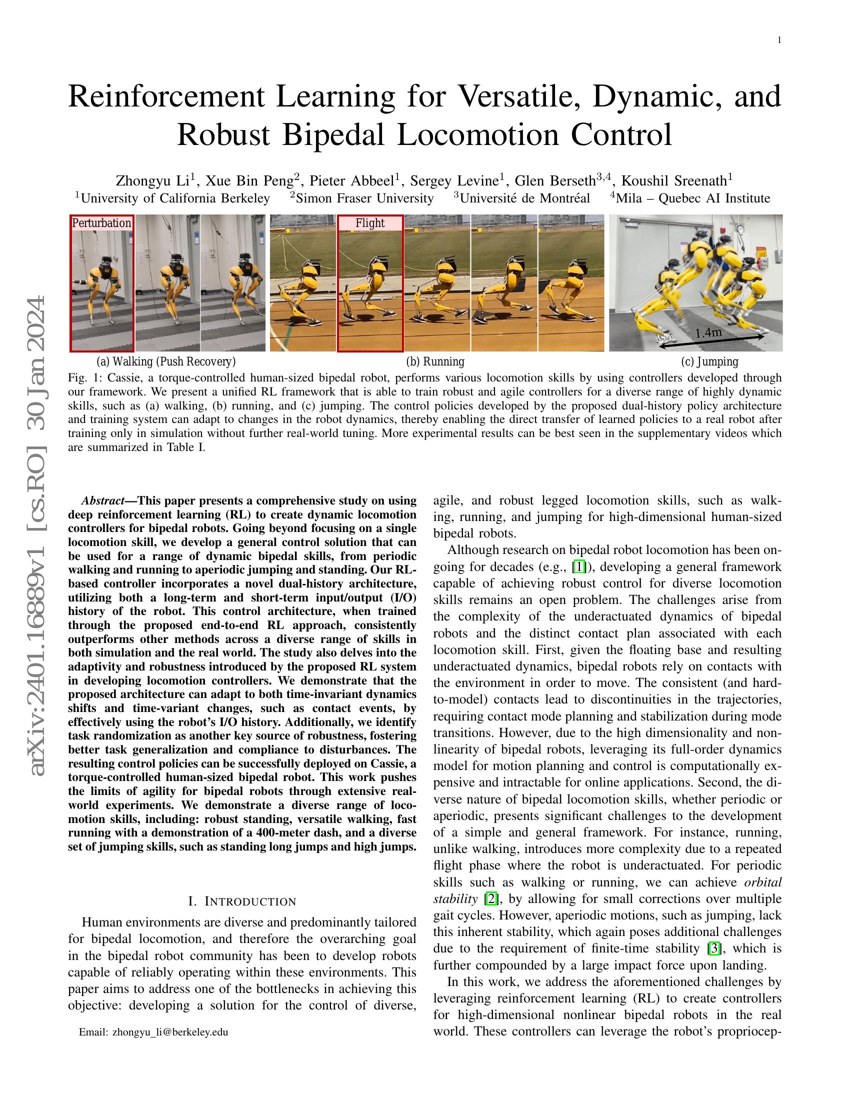 Reinforcement Learning for Versatile, Dynamic, and Robust Bipedal Locomotion Control - 智源社区论文