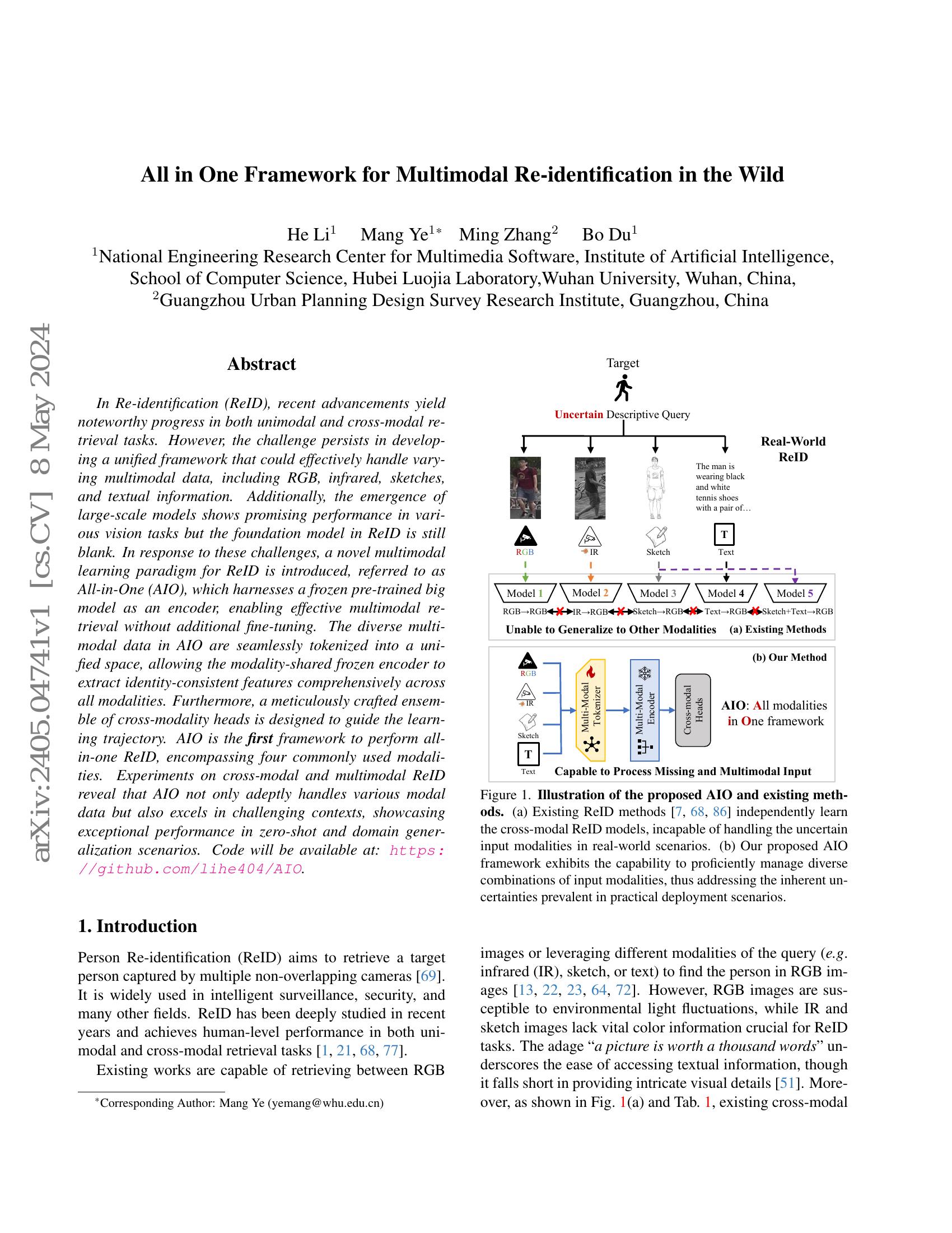 All in One Framework for Multimodal Re-identification in the Wild - 智源社区论文