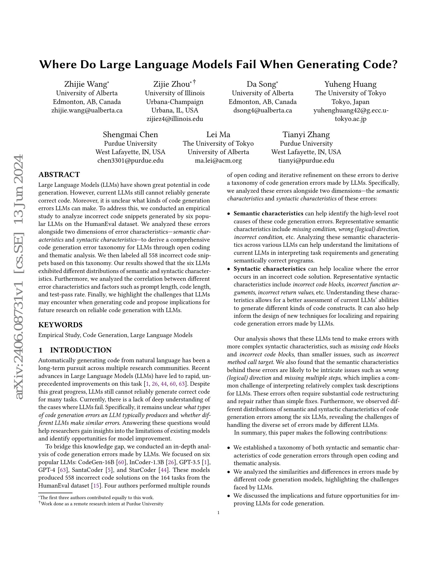 Where Do Large Language Models Fail When Generating Code? - 智源社区论文