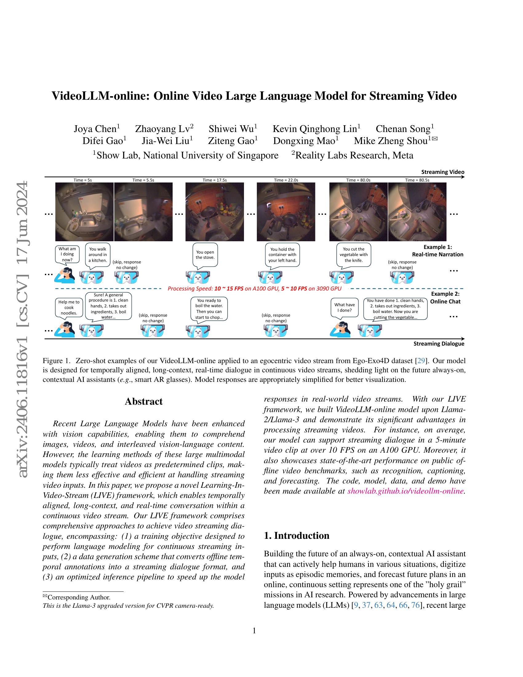 VideoLLM-online: Online Video Large Language Model for Streaming Video - 智源社区论文