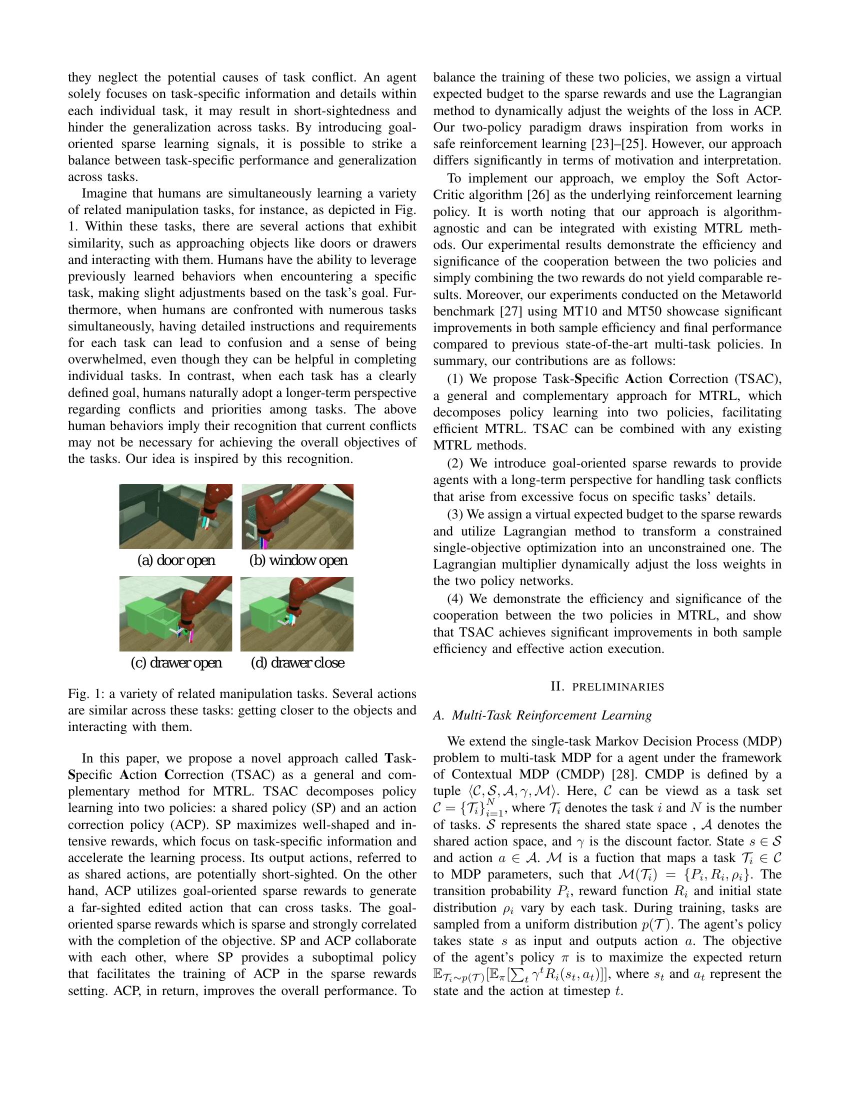 Efficient Multi-Task Reinforcement Learning via Task-Specific Action Correction - 智源社区论文