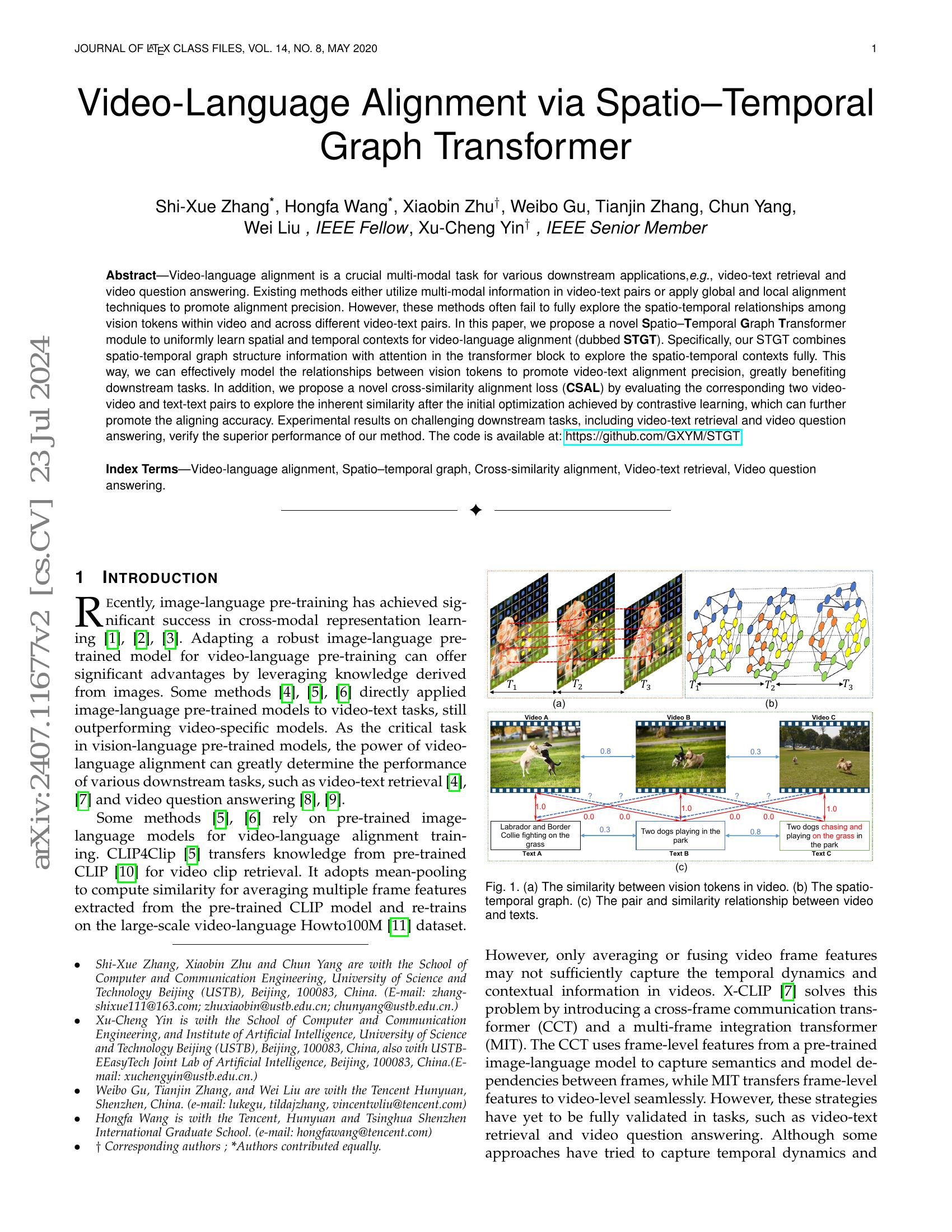Video-Language Alignment via Spatio-Temporal Graph Transformer - 智源社区论文