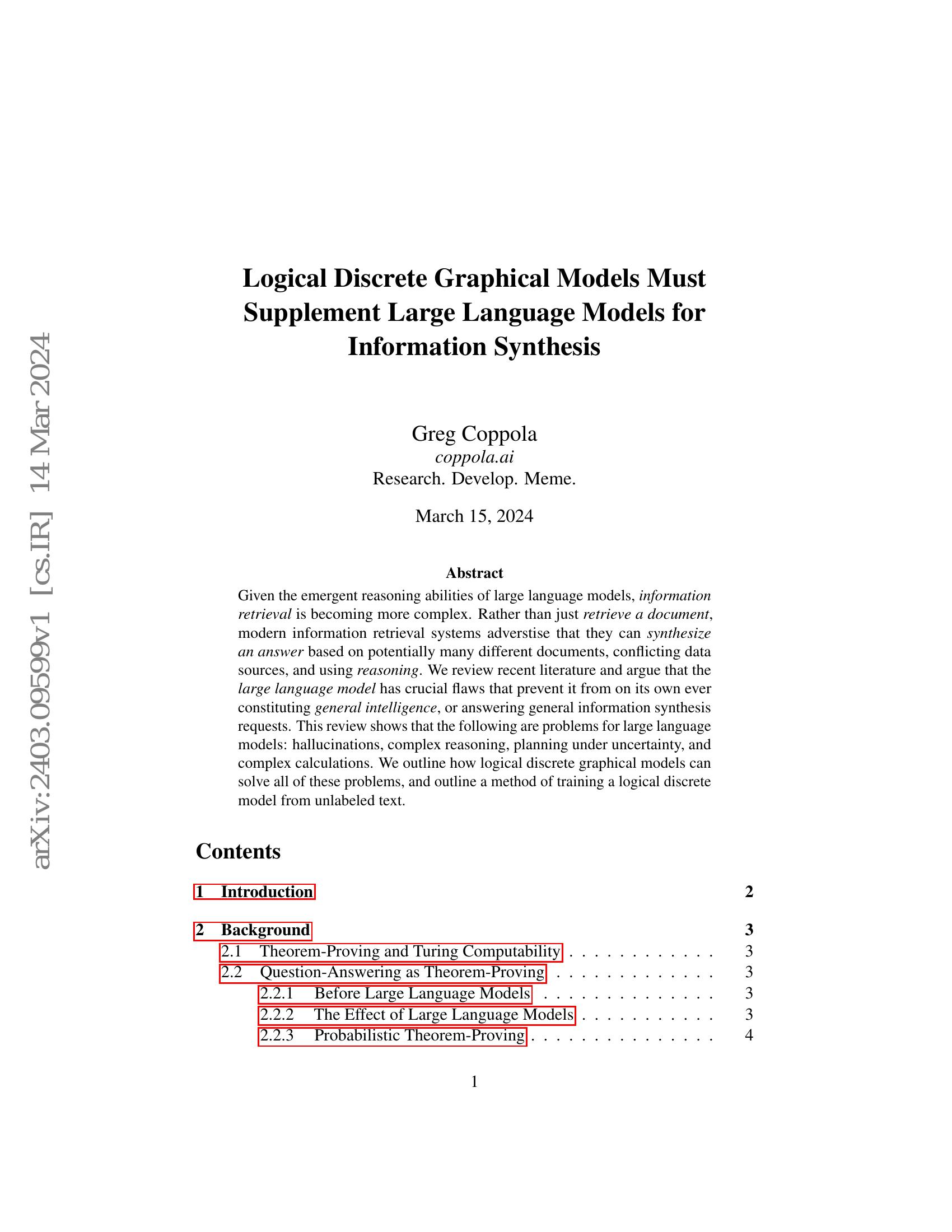Logical Discrete Graphical Models Must Supplement Large Language Models ...