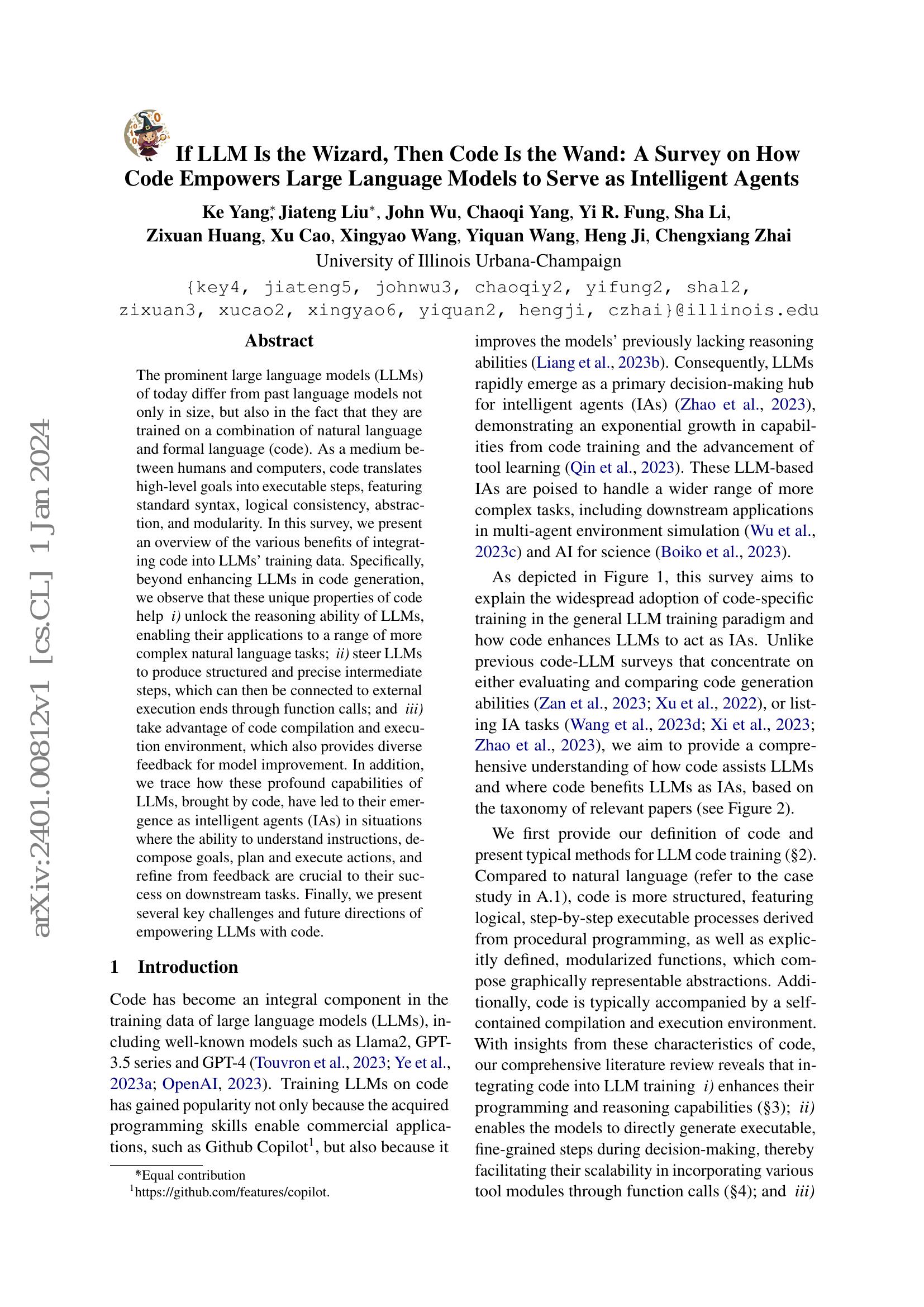 If LLM Is the Wizard, Then Code Is the Wand: A Survey on How Code ...