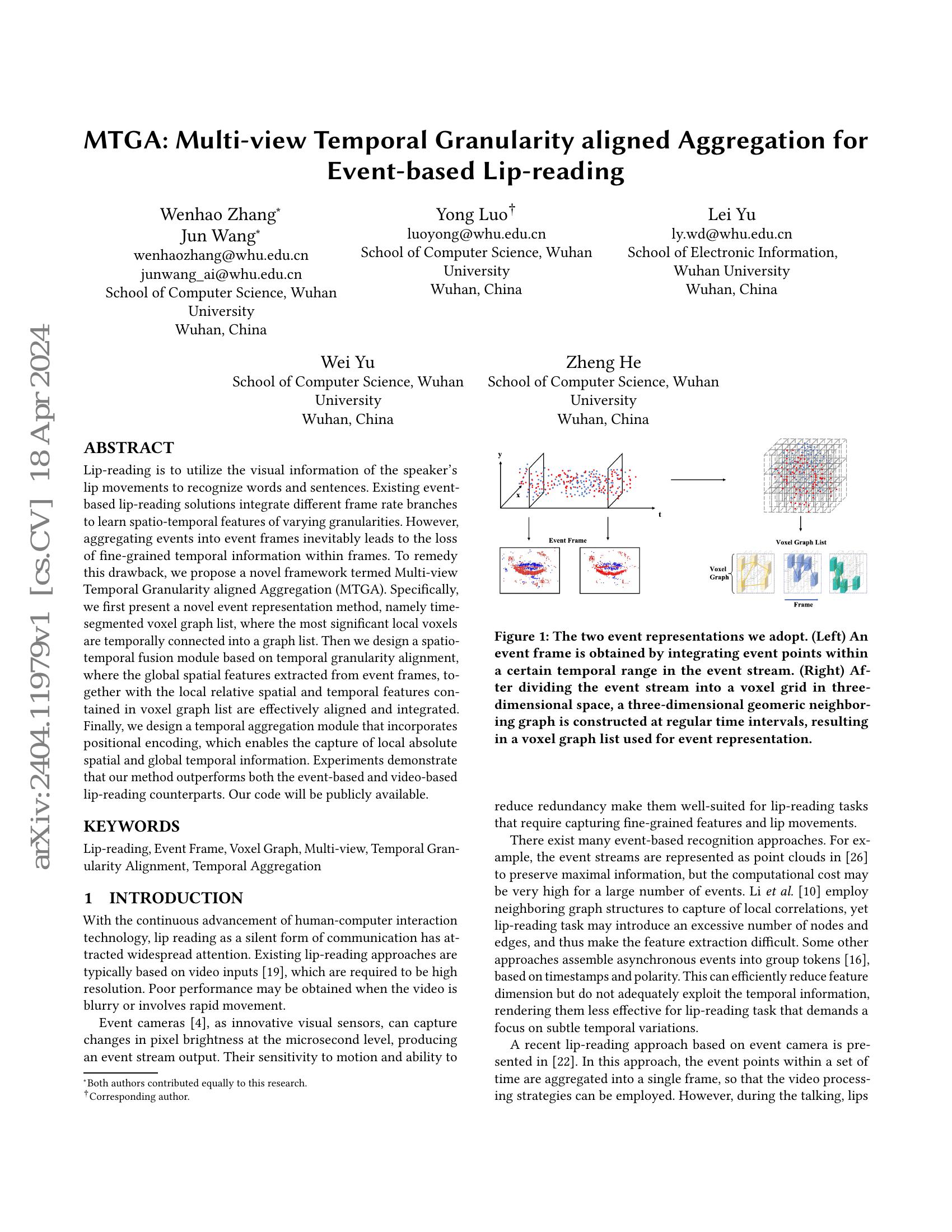MTGA: Multi-view Temporal Granularity aligned Aggregation for Event-based Lip-reading - 智源社区论文