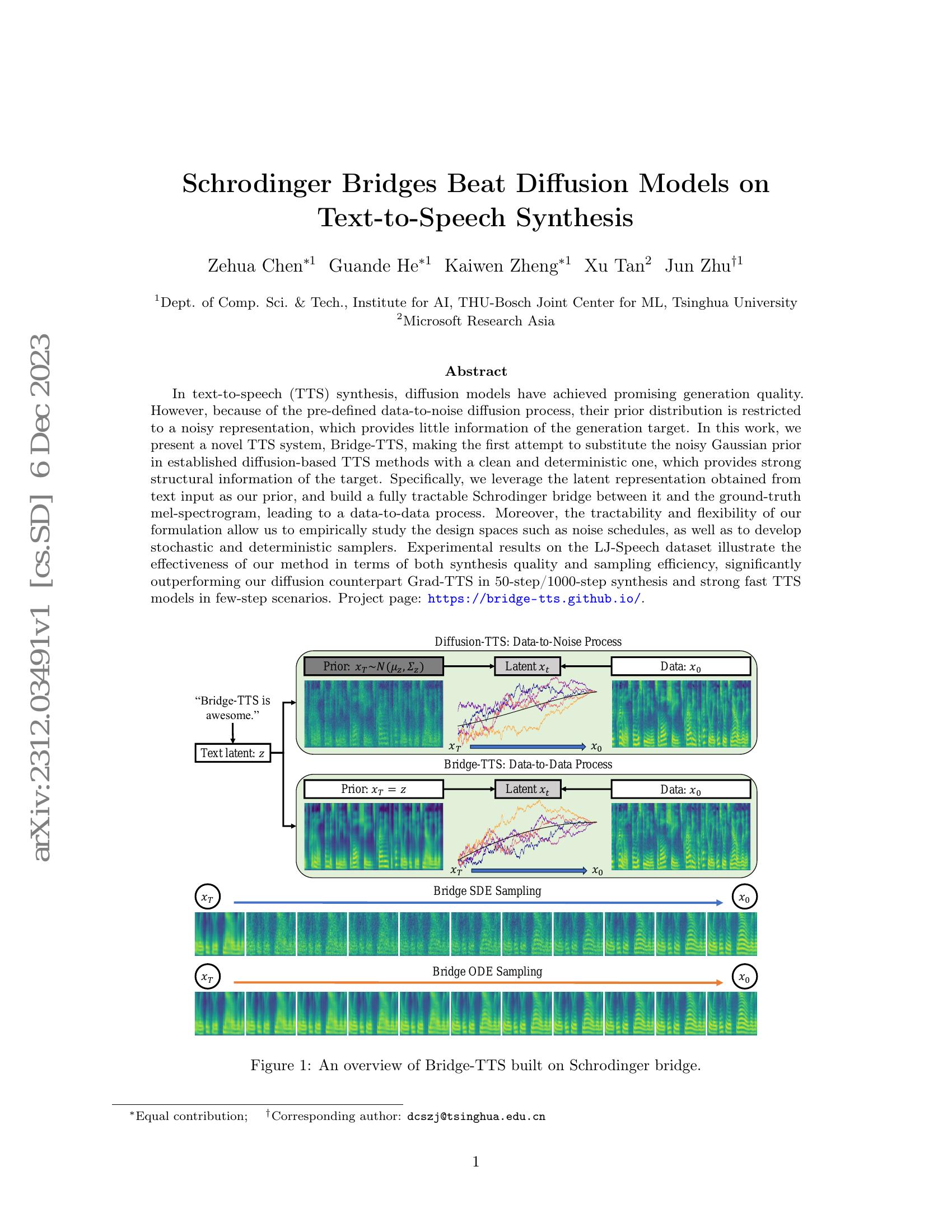 Schrodinger Bridges Beat Diffusion Models on Text-to-Speech Synthesis - 智源社区论文