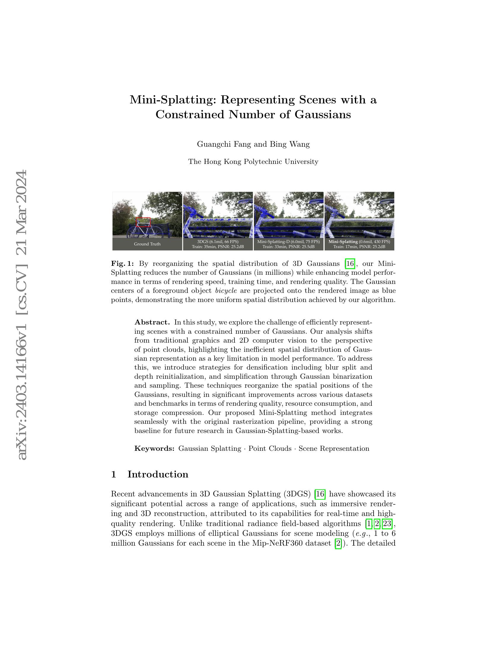 Mini-Splatting: Representing Scenes with a Constrained Number of Gaussians - 智源社区论文