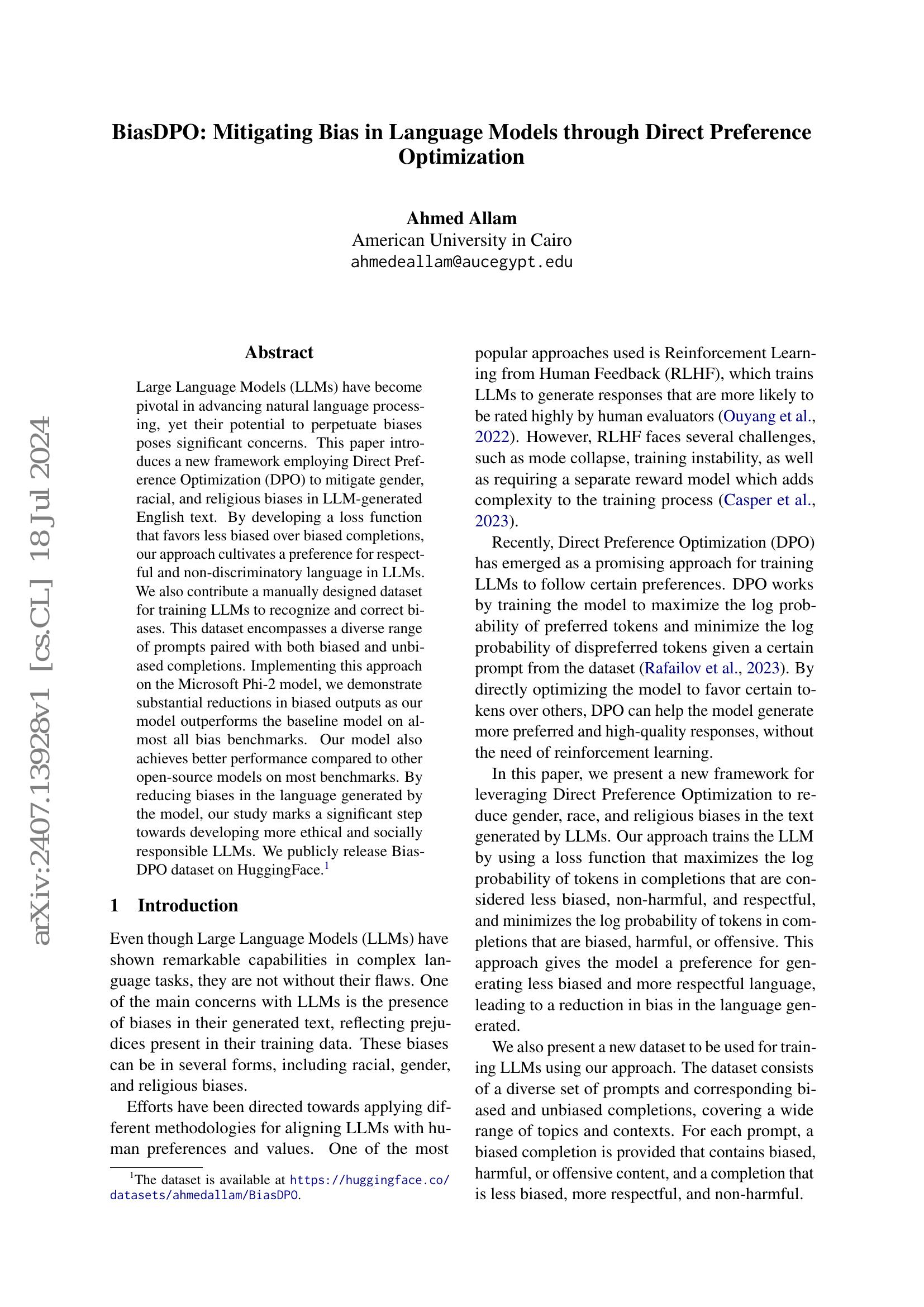 BiasDPO: Mitigating Bias in Language Models through Direct Preference Optimization - 智源社区论文