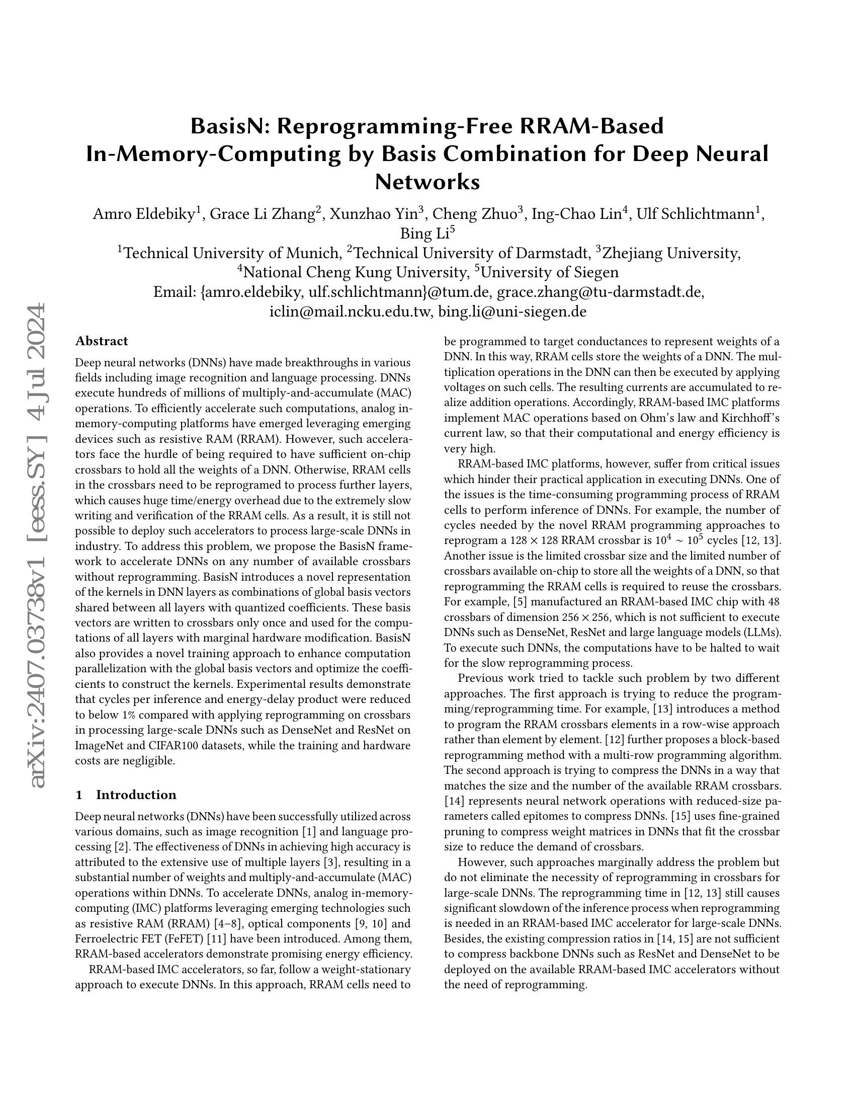 BasisN: Reprogramming-Free RRAM-Based In-Memory-Computing by Basis Combination for Deep Neural ...
