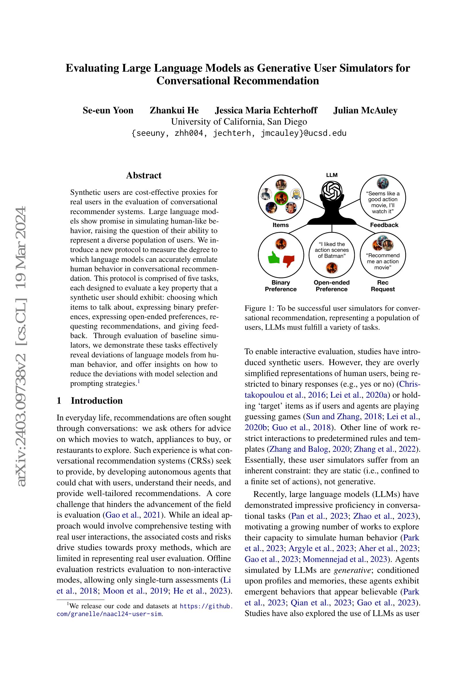 Evaluating Large Language Models as Generative User Simulators for Conversational Recommendation ...