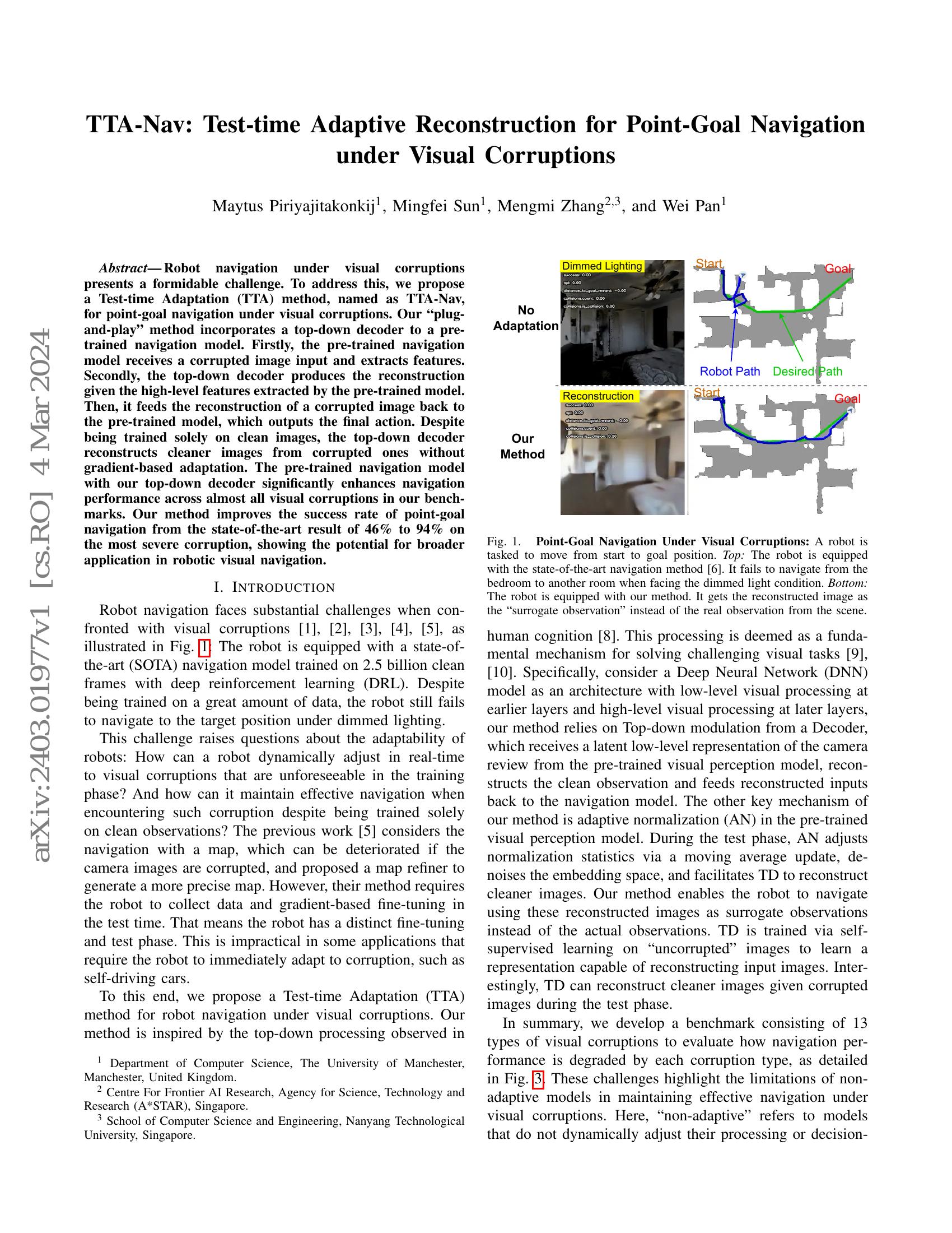 TTA-Nav: Test-time Adaptive Reconstruction for Point-Goal Navigation ...