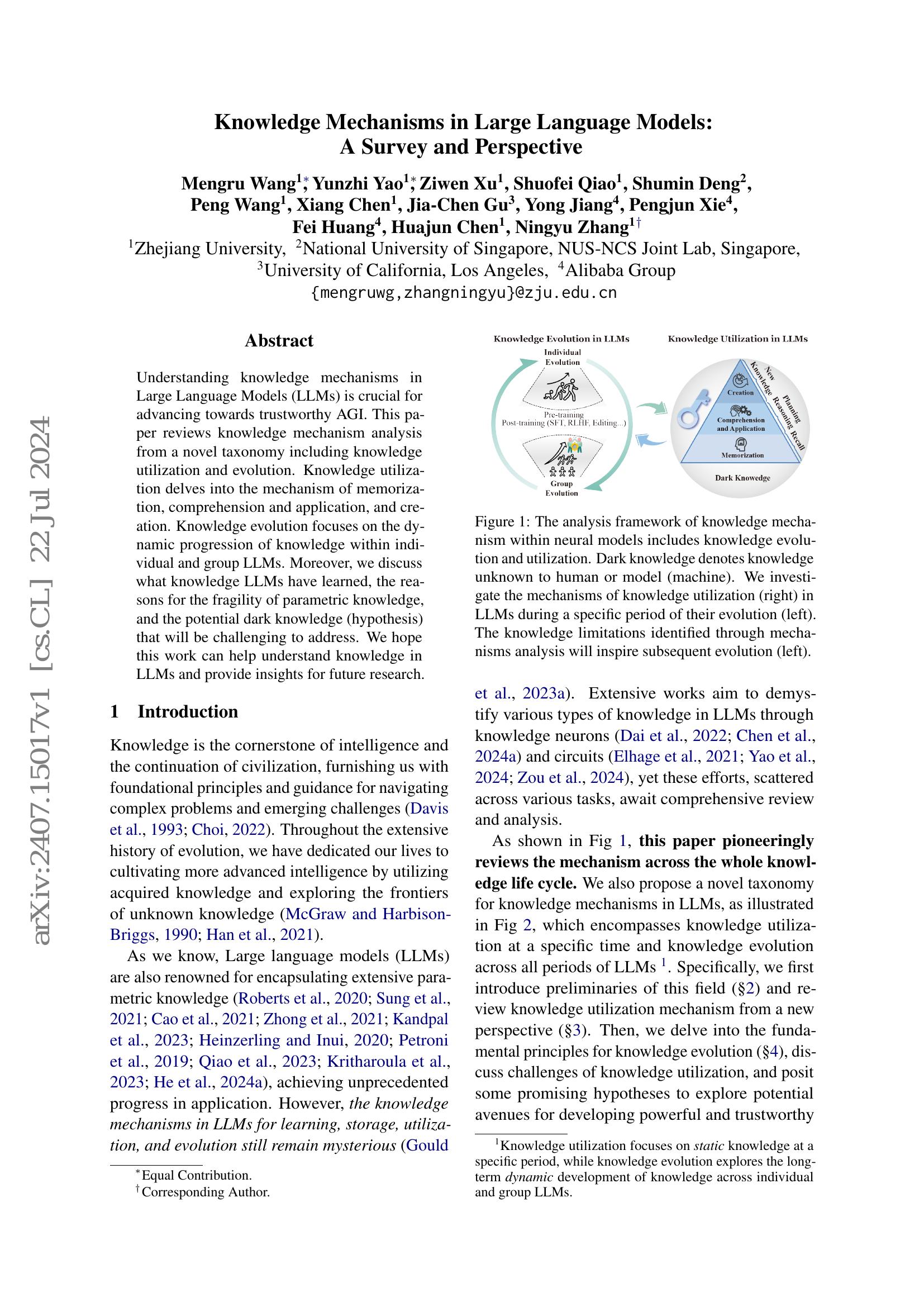 Knowledge Mechanisms in Large Language Models: A Survey and Perspective ...