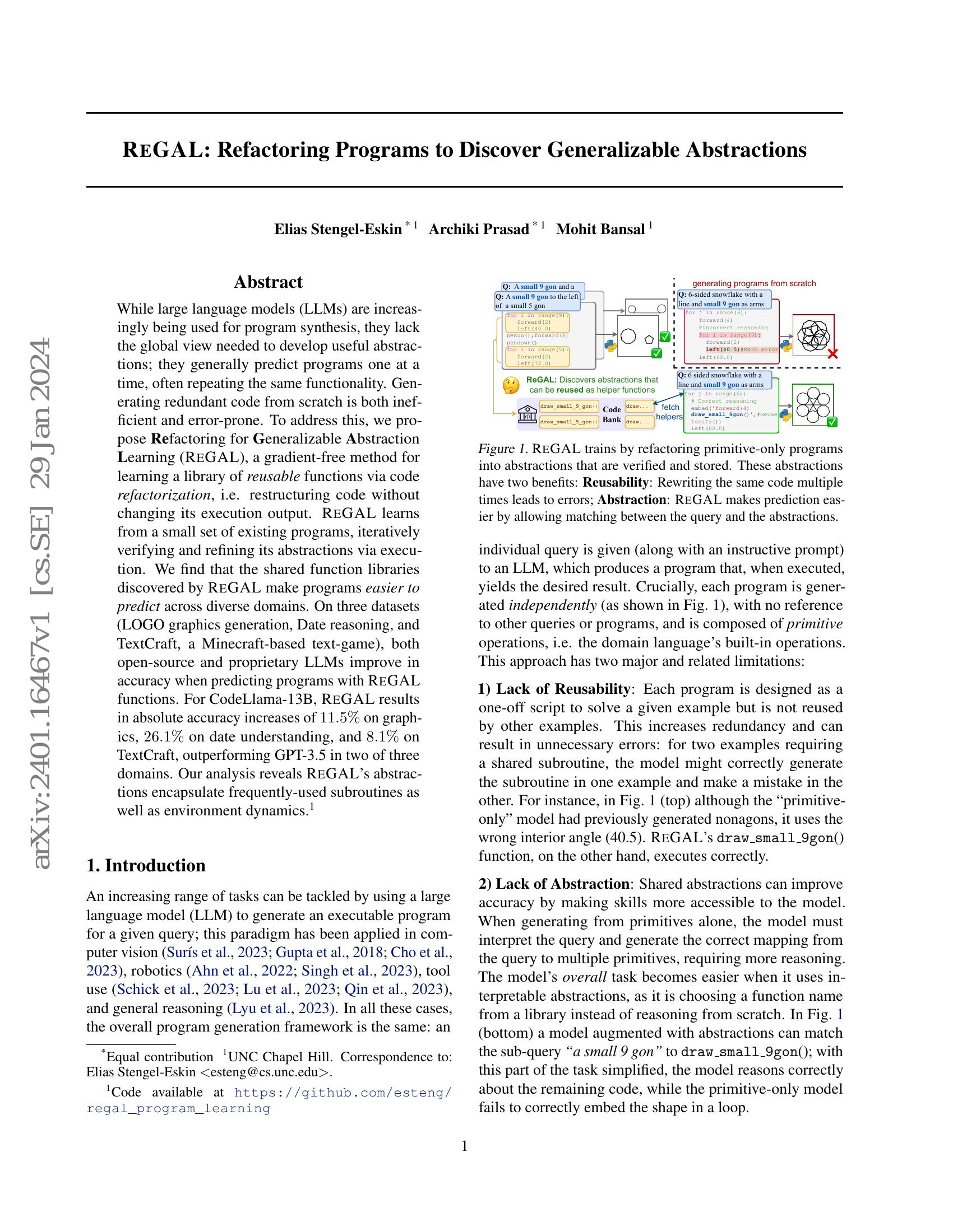 ReGAL: Refactoring Programs to Discover Generalizable Abstractions - 智源社区论文