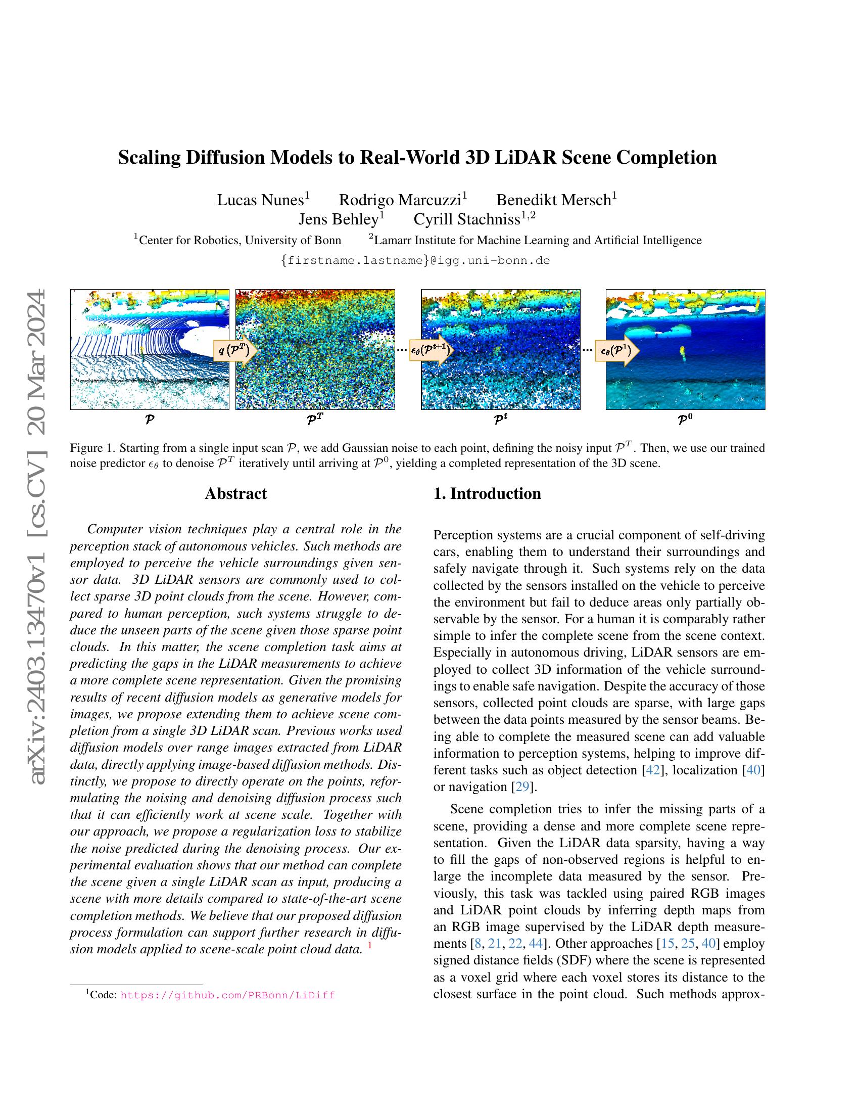 Scaling Diffusion Models To Real World 3d Lidar Scene Completion 智源社区论文 