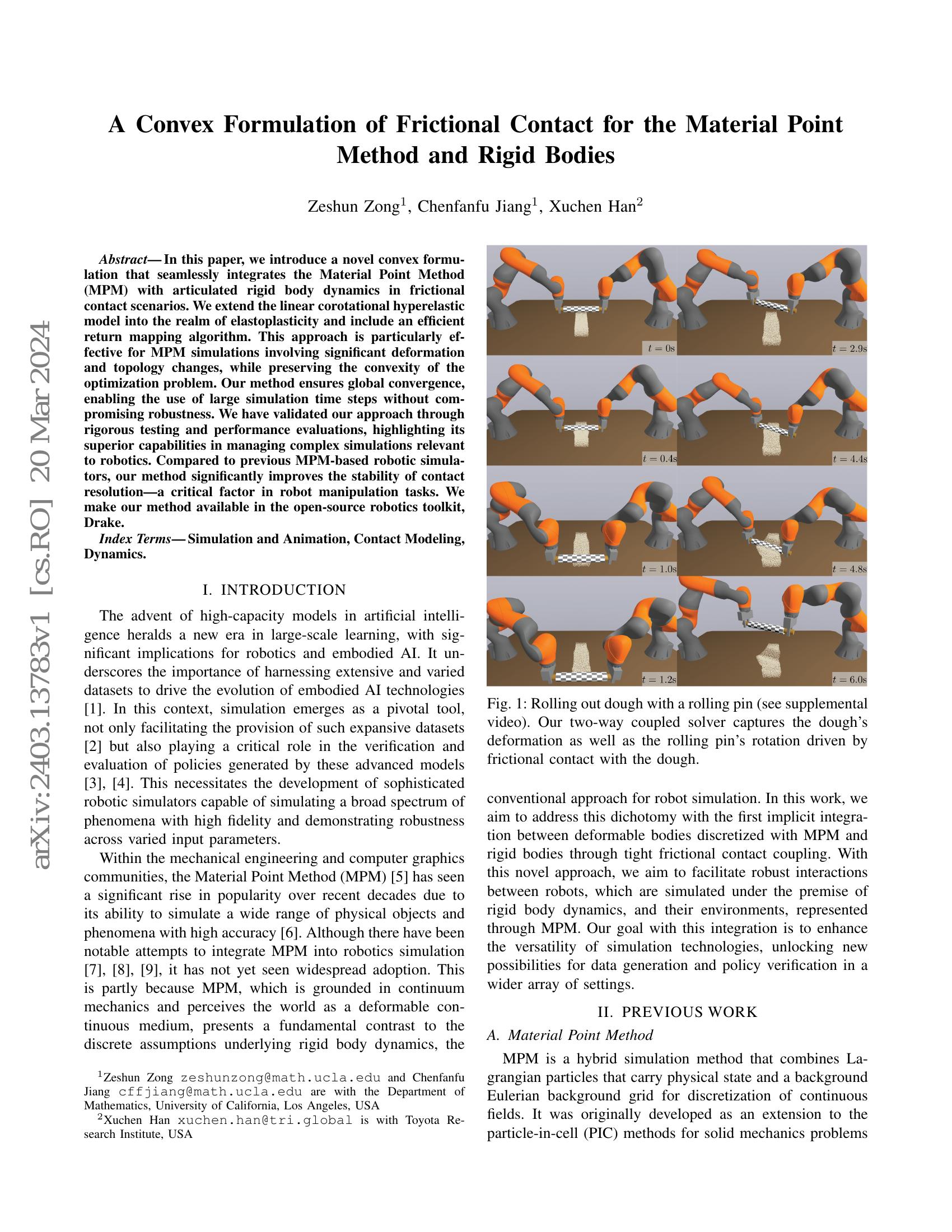 A Convex Formulation of Frictional Contact for the Material Point Method and Rigid Bodies - 智源社区论文