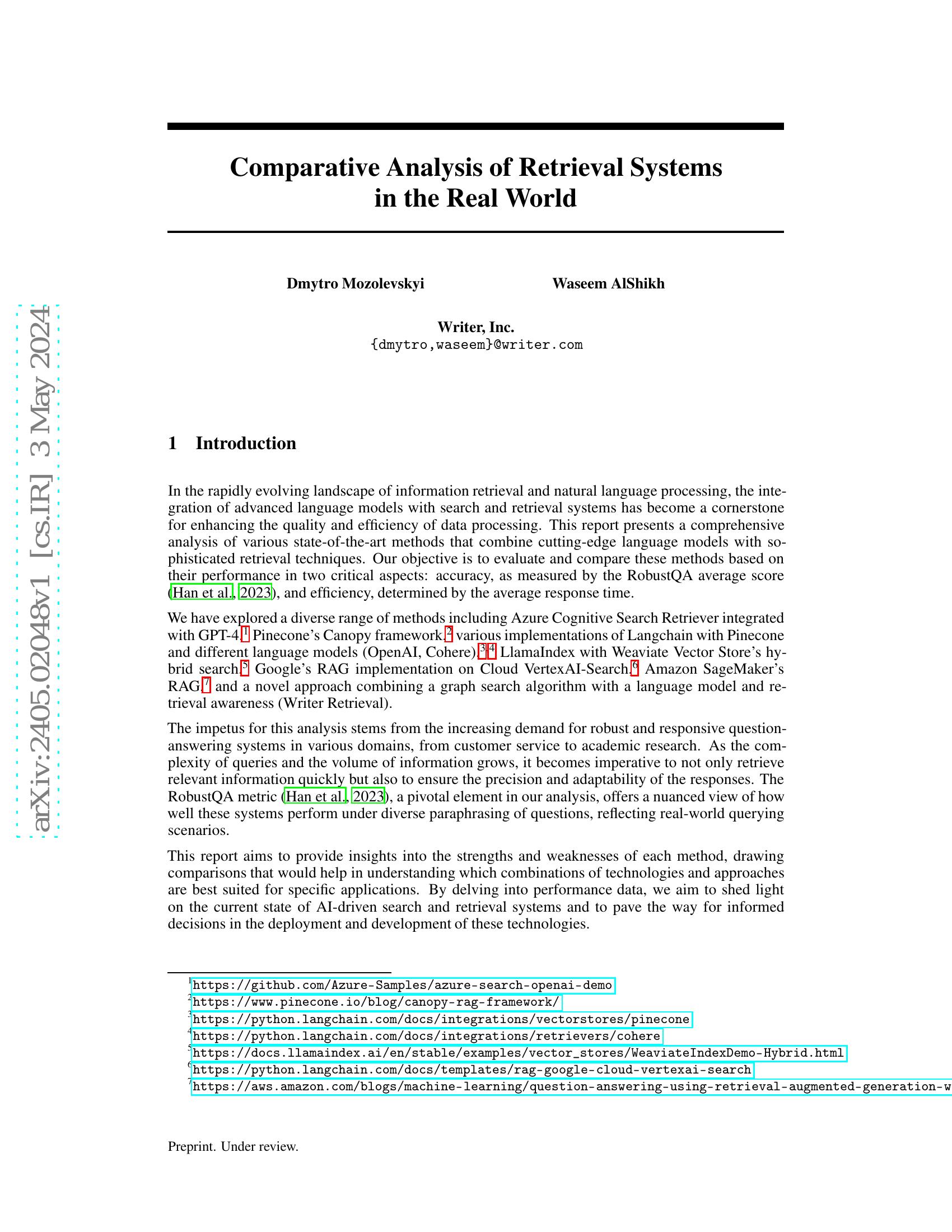 Comparative Analysis of Retrieval Systems in the Real World - 智源社区论文