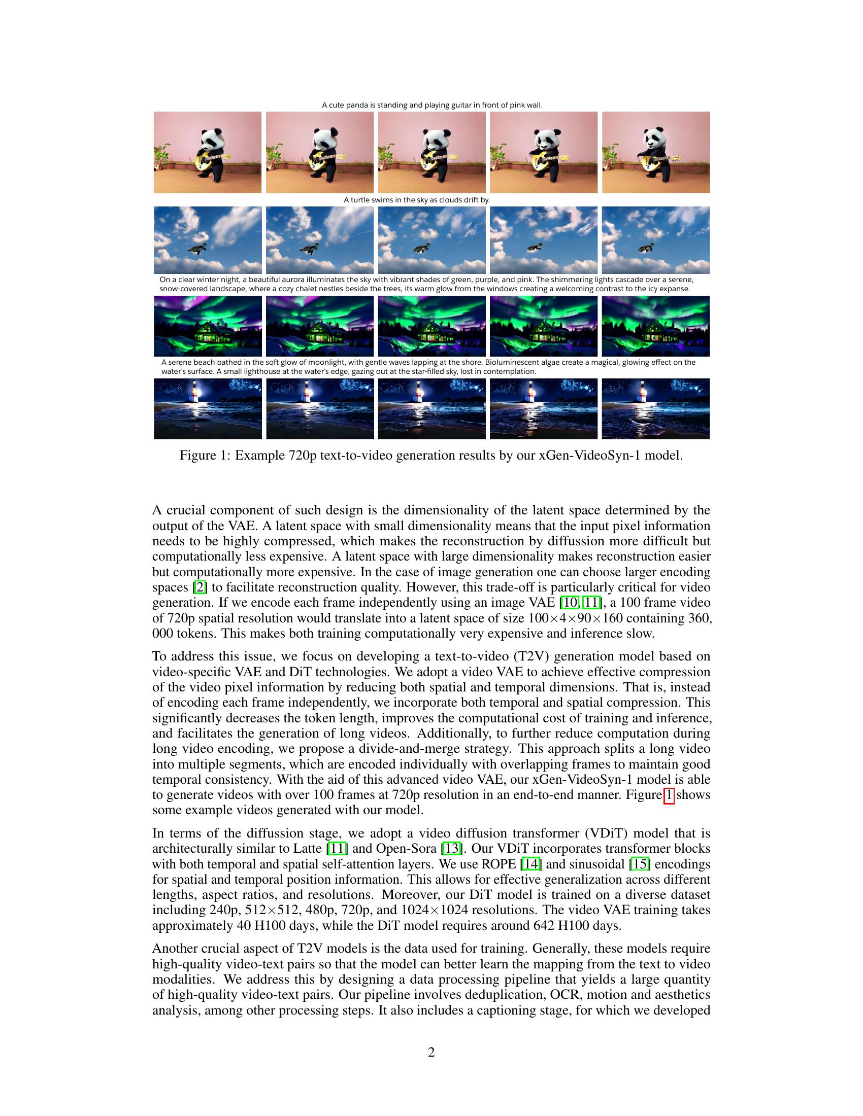 xGen-VideoSyn-1: High-fidelity Text-to-Video Synthesis with Compressed ...