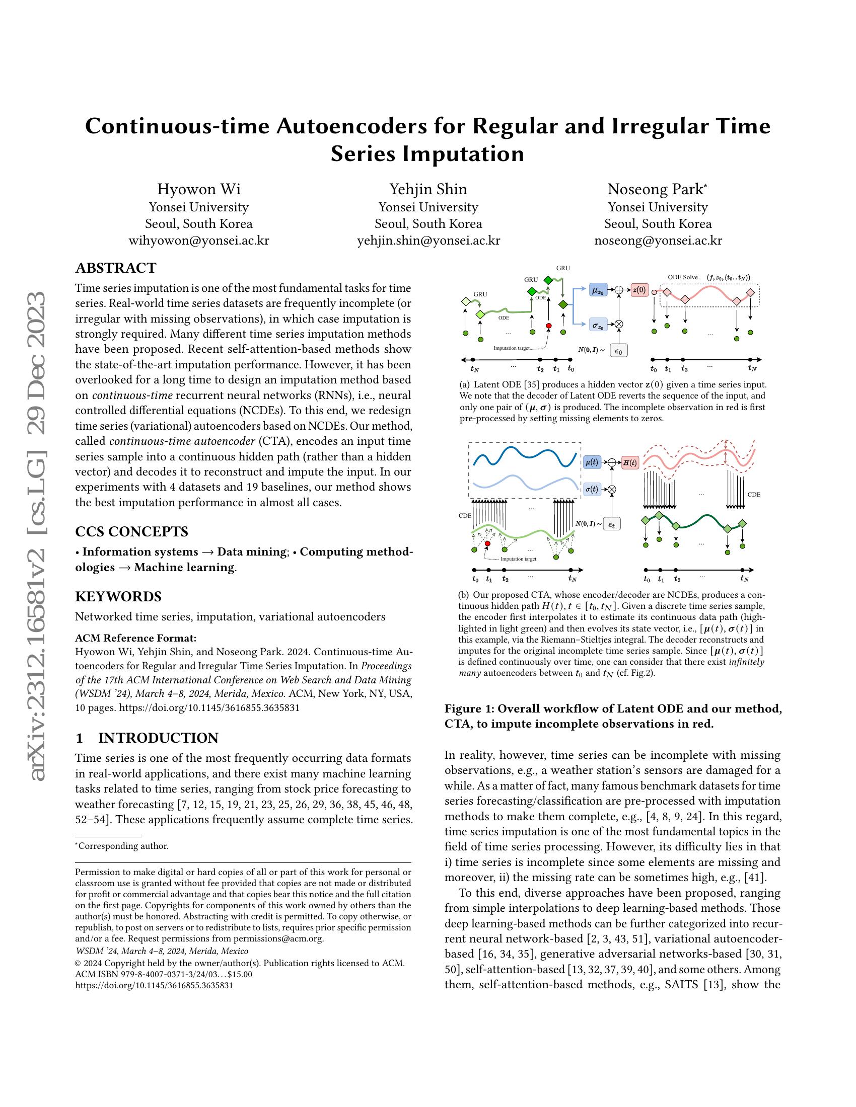 Continuous-time Autoencoders for Regular and Irregular Time Series ...