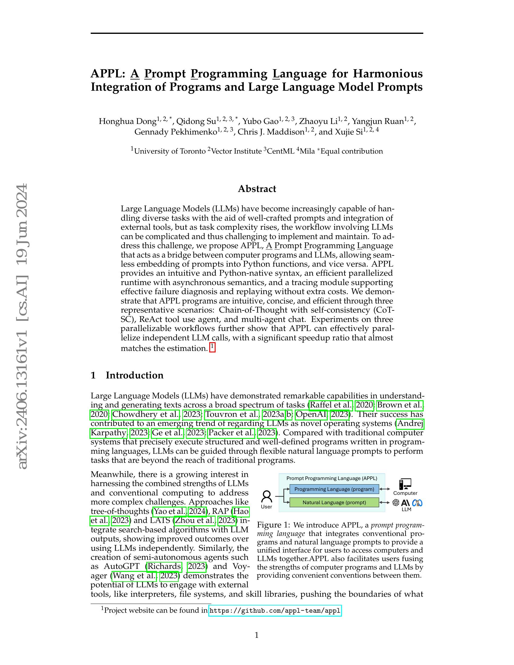 APPL: A Prompt Programming Language for Harmonious Integration of ...