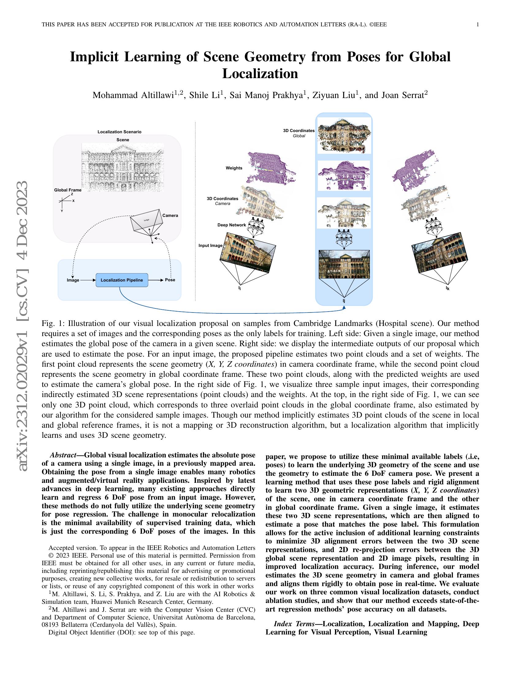 Implicit Learning of Scene Geometry from Poses for Global Localization - 智源社区论文