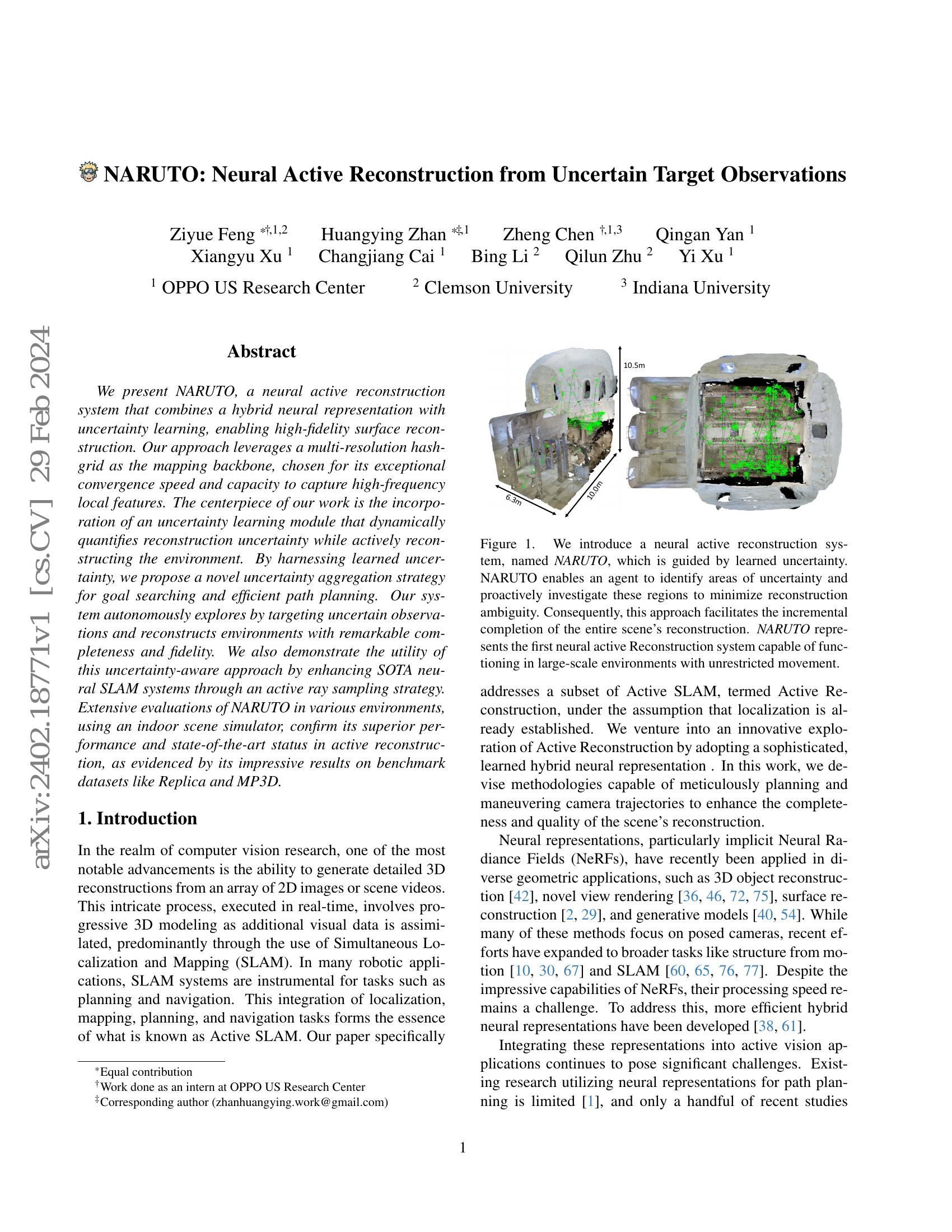 NARUTO: Neural Active Reconstruction from Uncertain Target Observations ...
