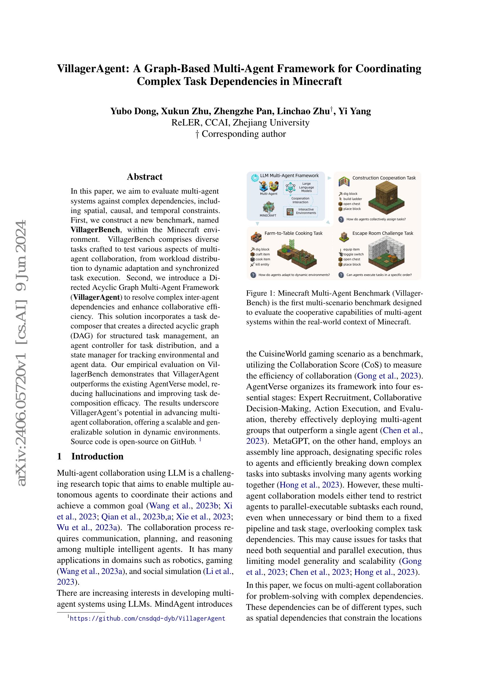 VillagerAgent: A Graph-Based Multi-Agent Framework for Coordinating Complex Task Dependencies in ...