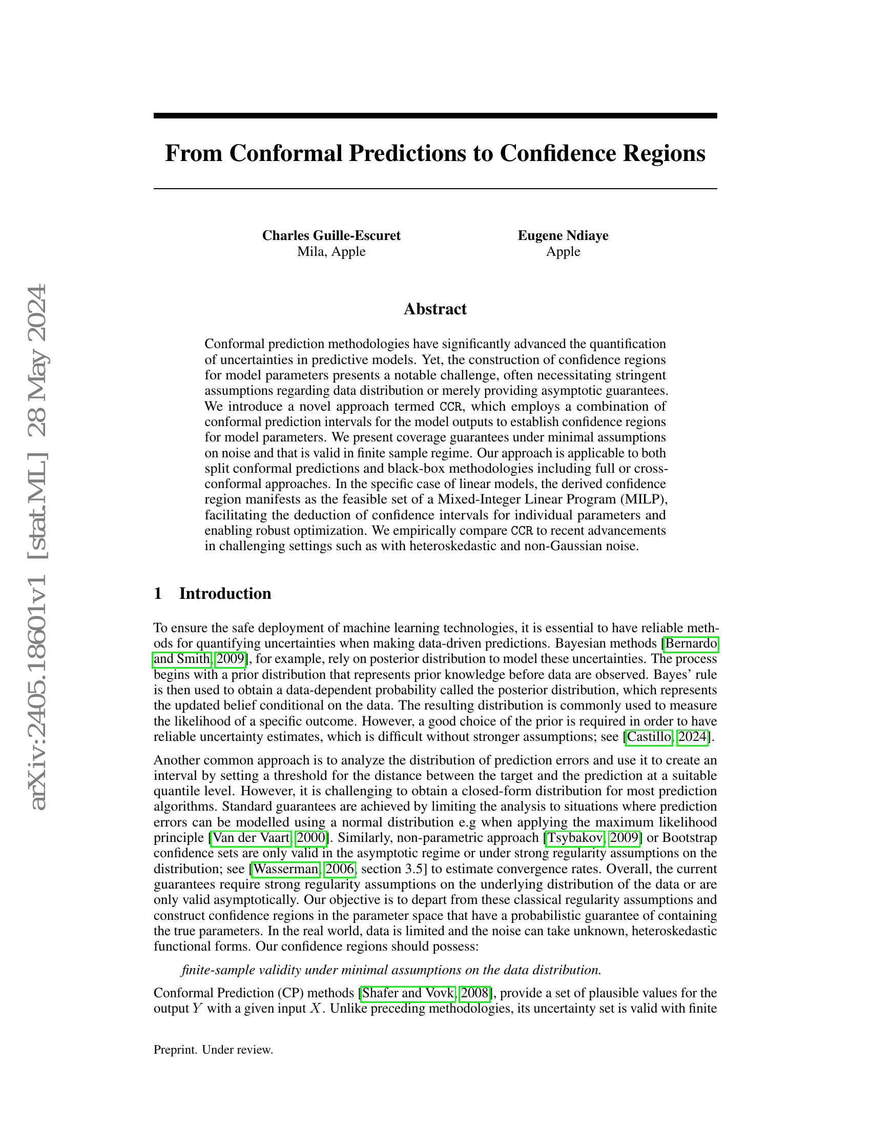 From Conformal Predictions to Confidence Regions - 智源社区论文