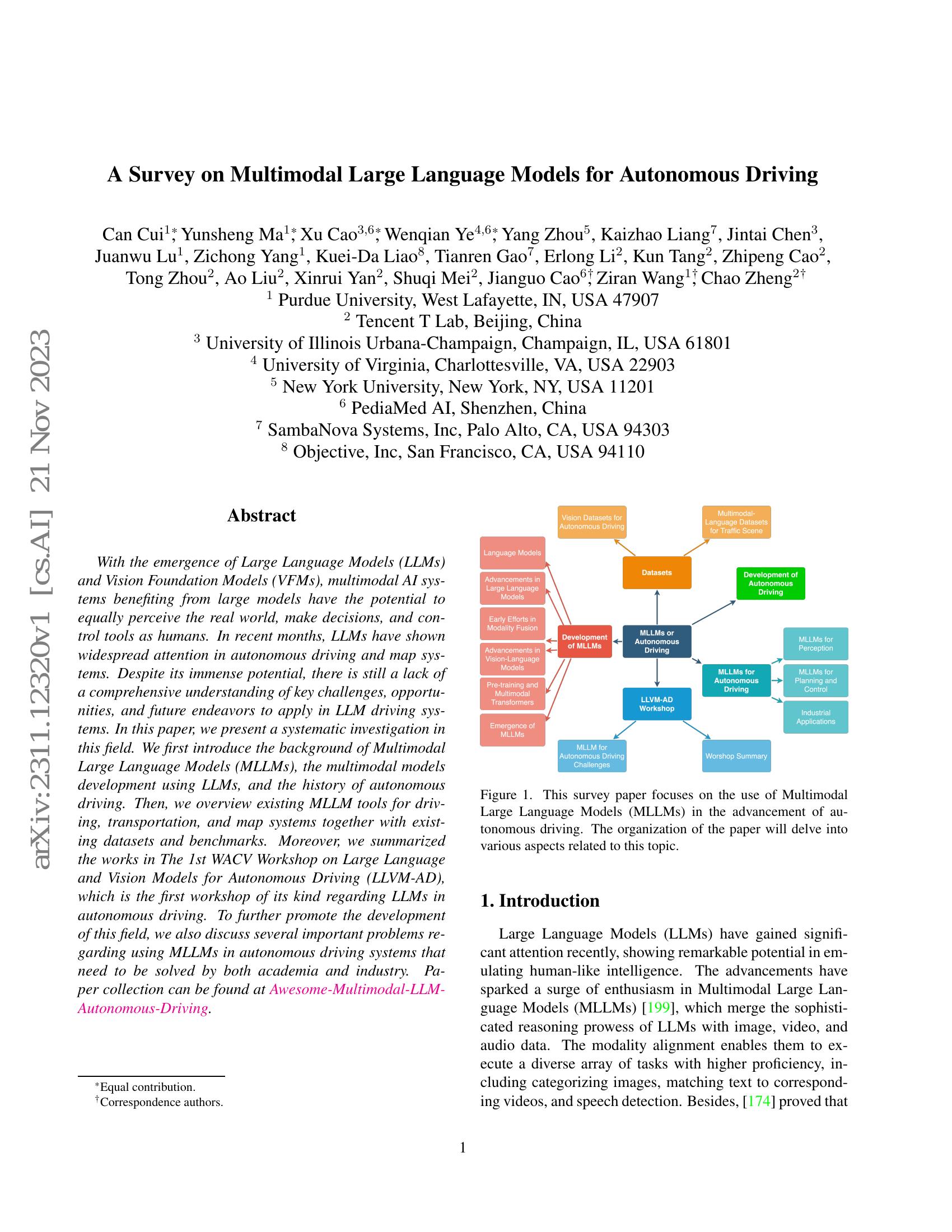 A Survey on Multimodal Large Language Models for Autonomous Driving - 智源社区论文