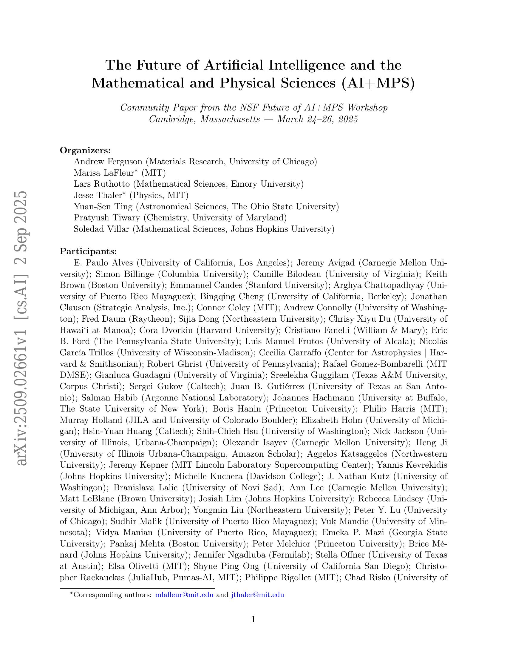 The Future of Artificial Intelligence and the Mathematical and Physical ...
