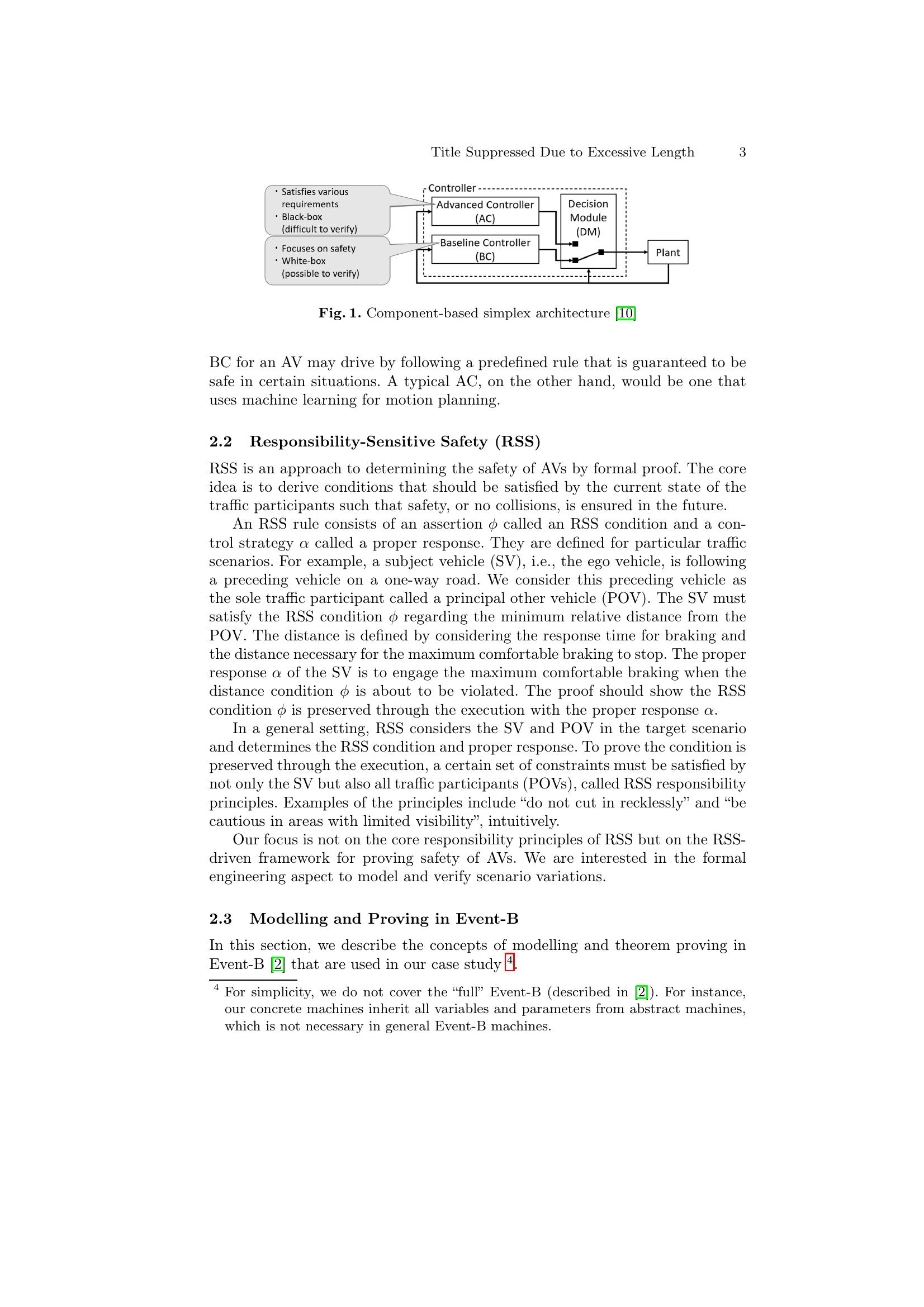Formal Modelling of Safety Architecture for Responsibility-Aware Autonomous Vehicle via Event-B ...