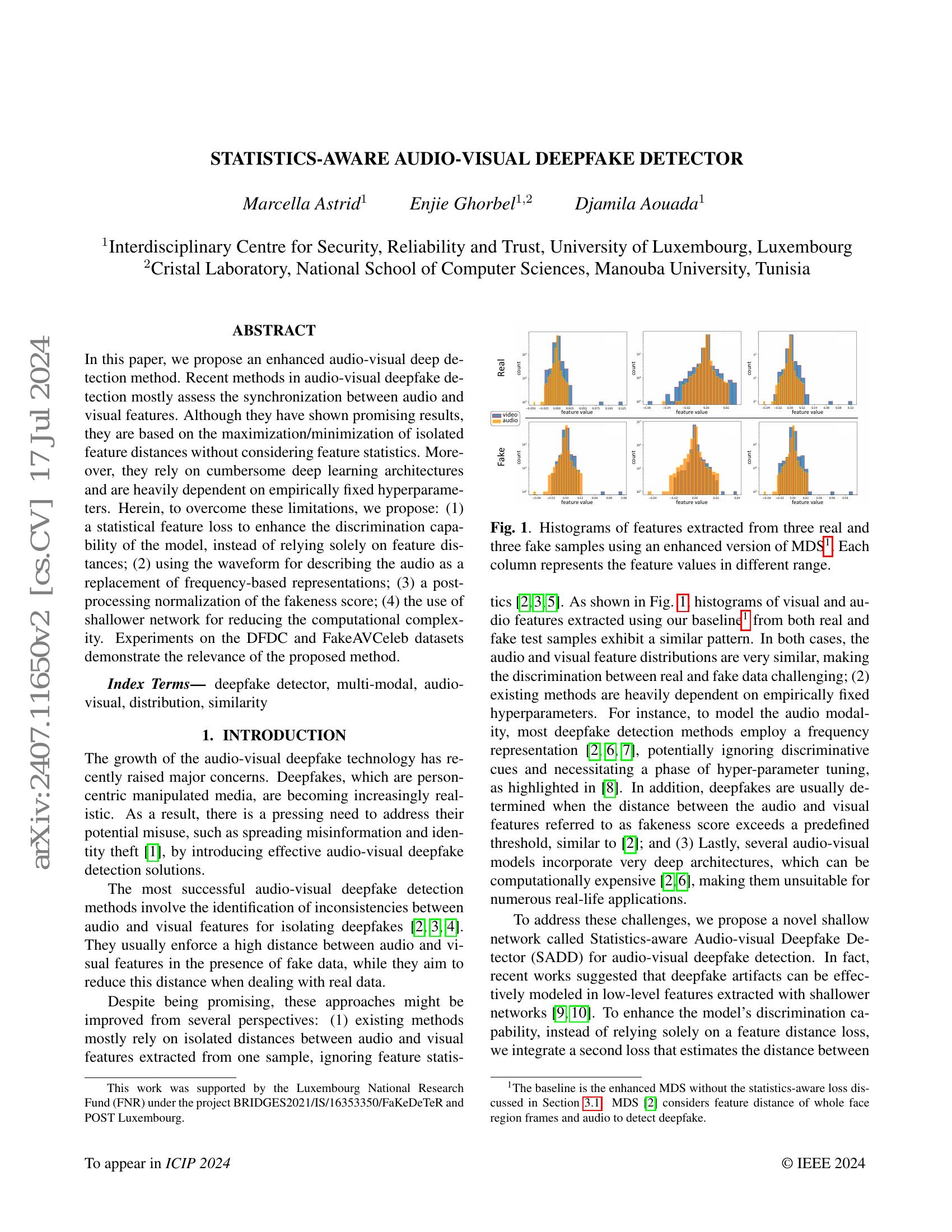 Statistics-aware Audio-visual Deepfake Detector - 智源社区论文