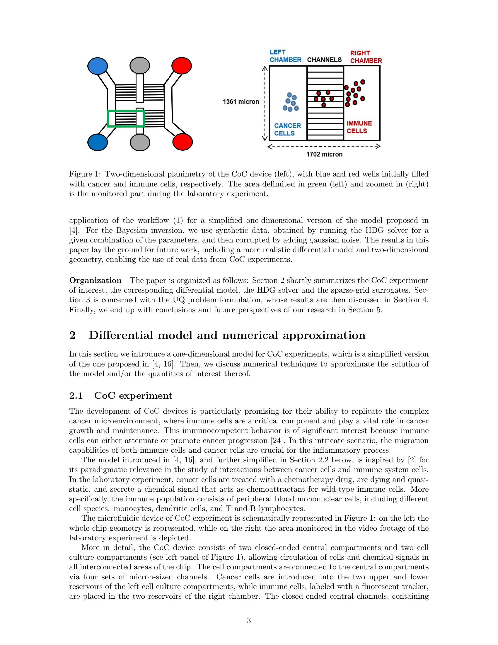 Towards uncertainty quantification of a model for cancer-on-chip ...