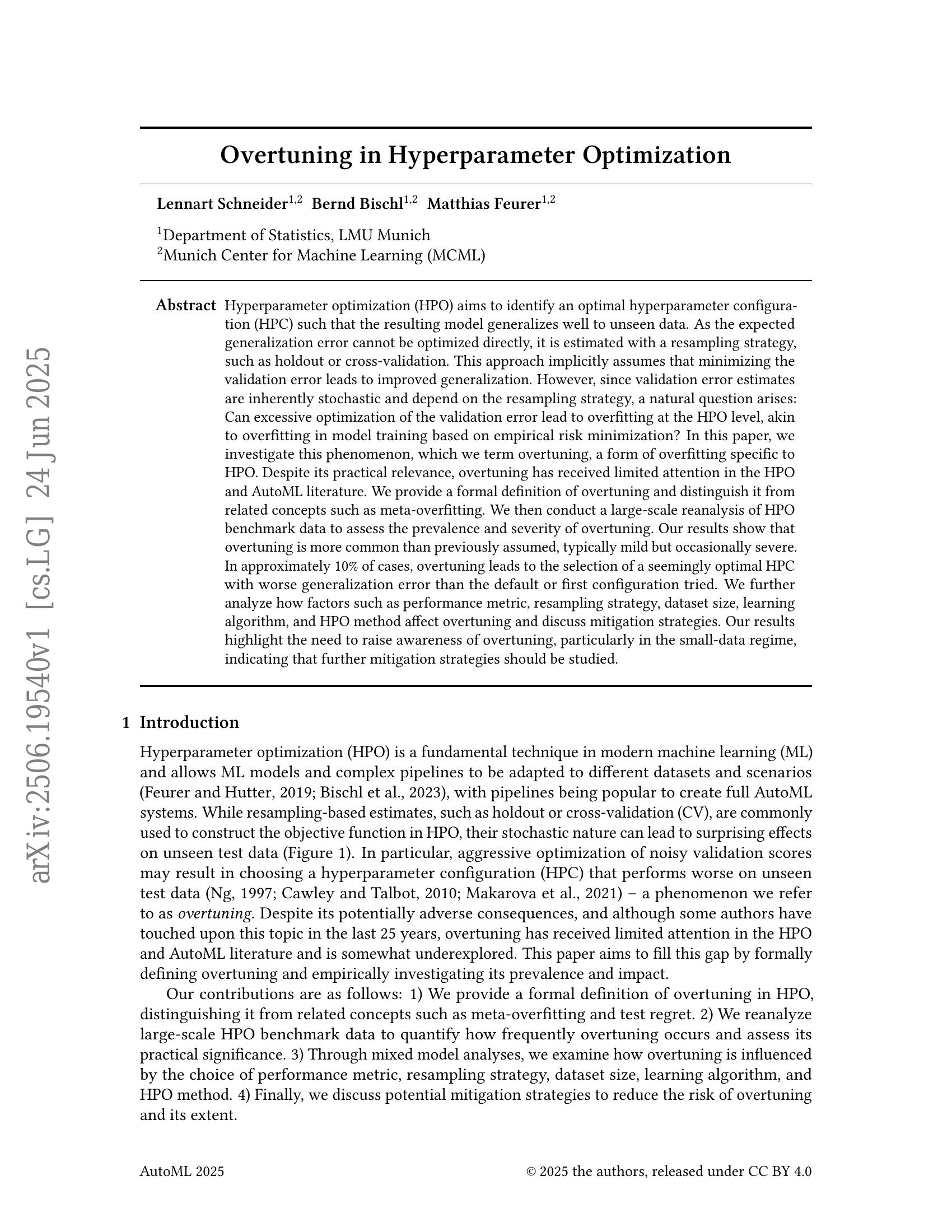 Overtuning in Hyperparameter Optimization - 智源社区论文