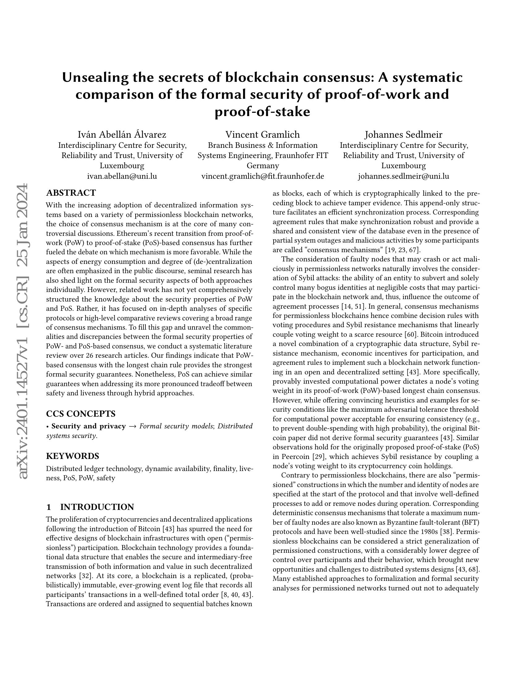 Unsealing the secrets of blockchain consensus: A systematic comparison ...
