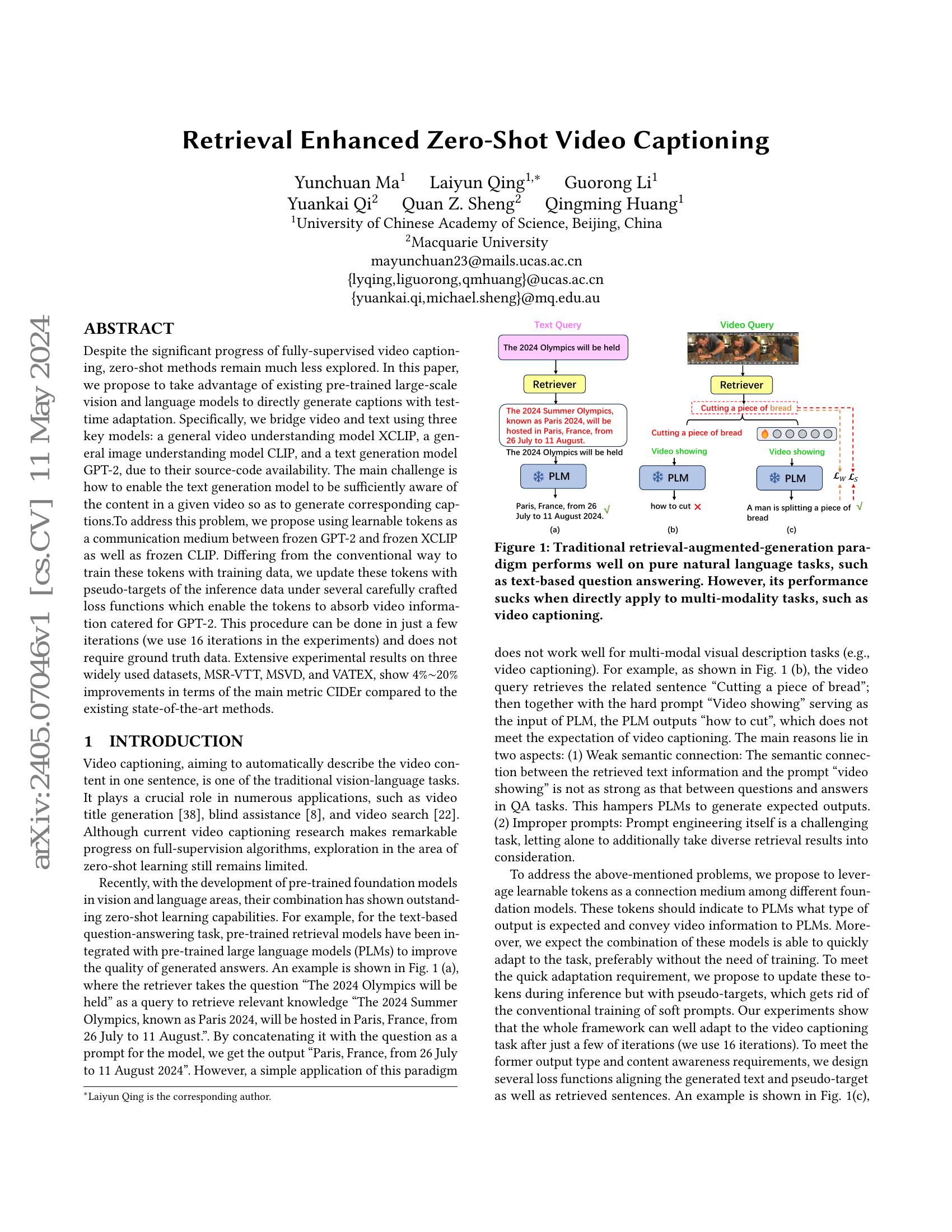 Retrieval Enhanced Zero-Shot Video Captioning - 智源社区论文
