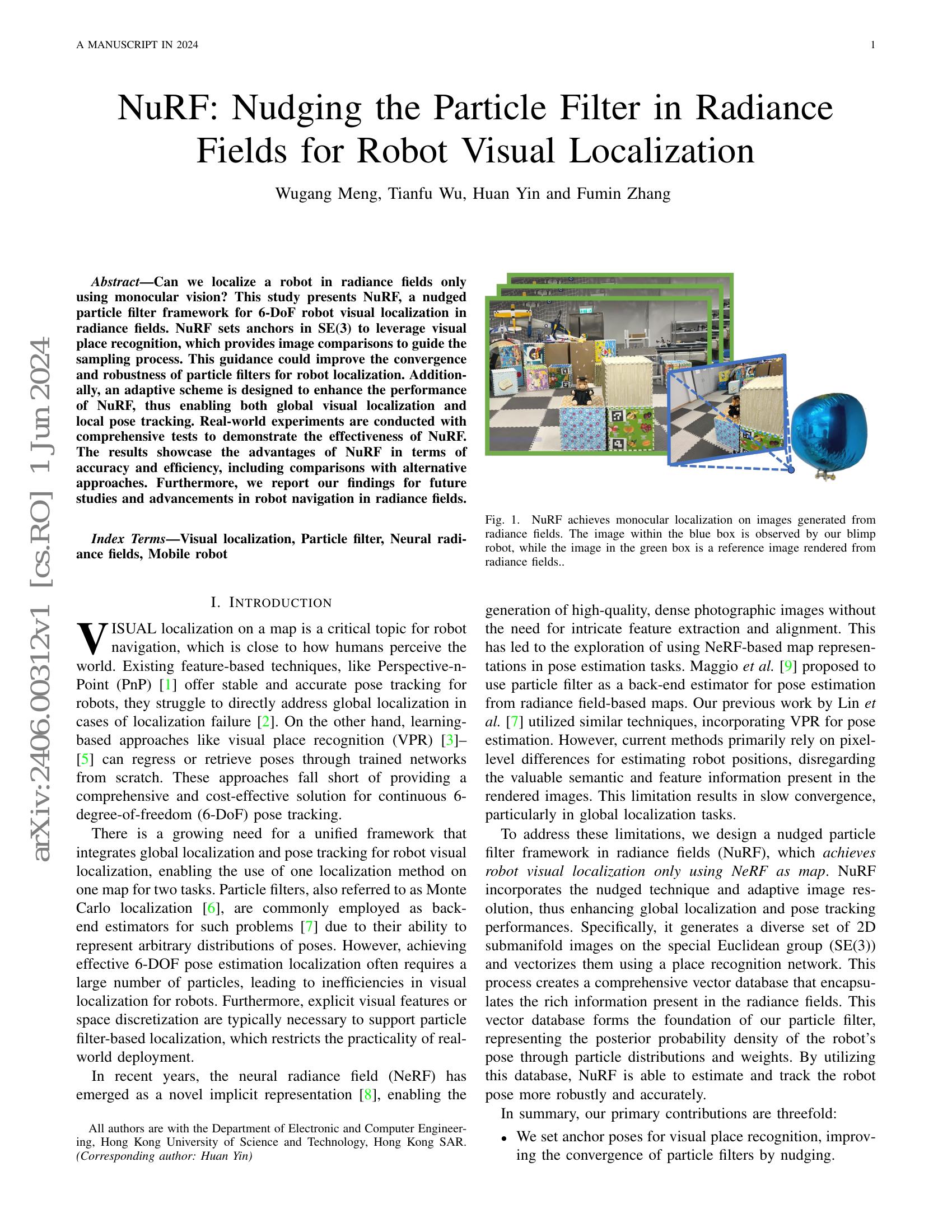 NuRF: Nudging the Particle Filter in Radiance Fields for Robot Visual Localization - 智源社区论文