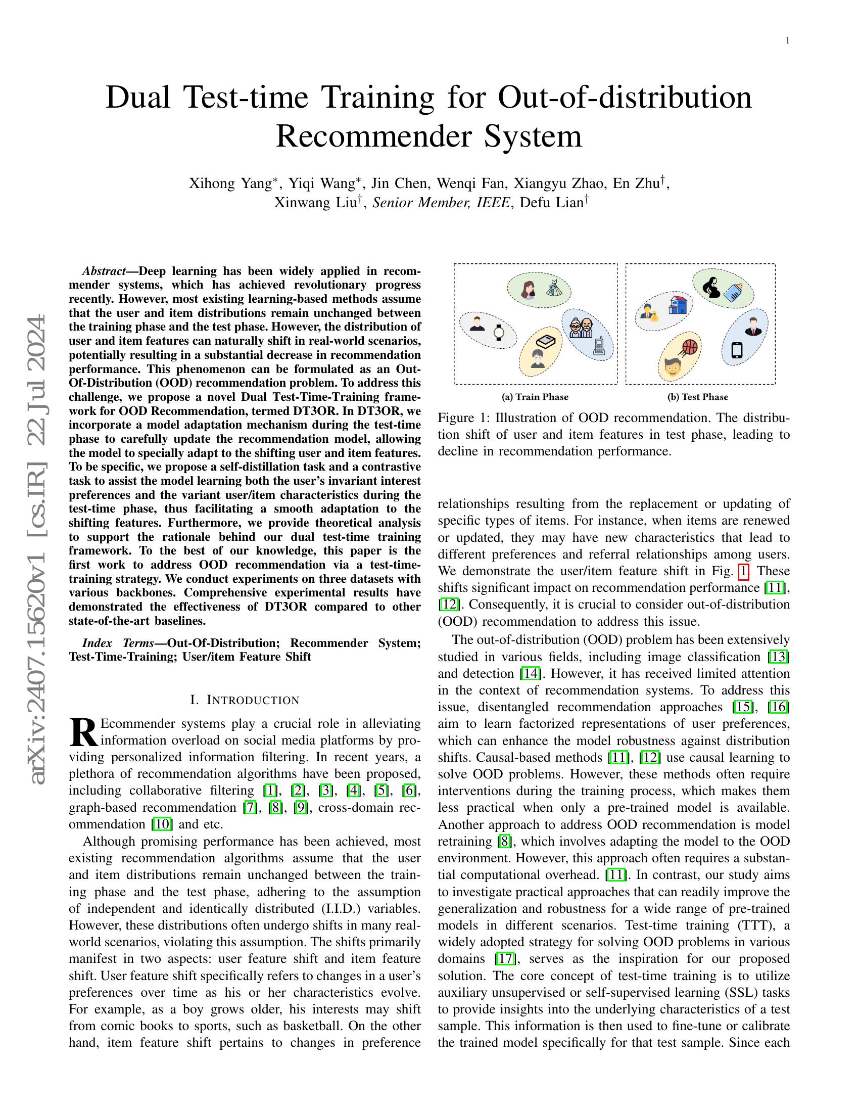 Dual Test-time Training for Out-of-distribution Recommender System - 智源社区论文
