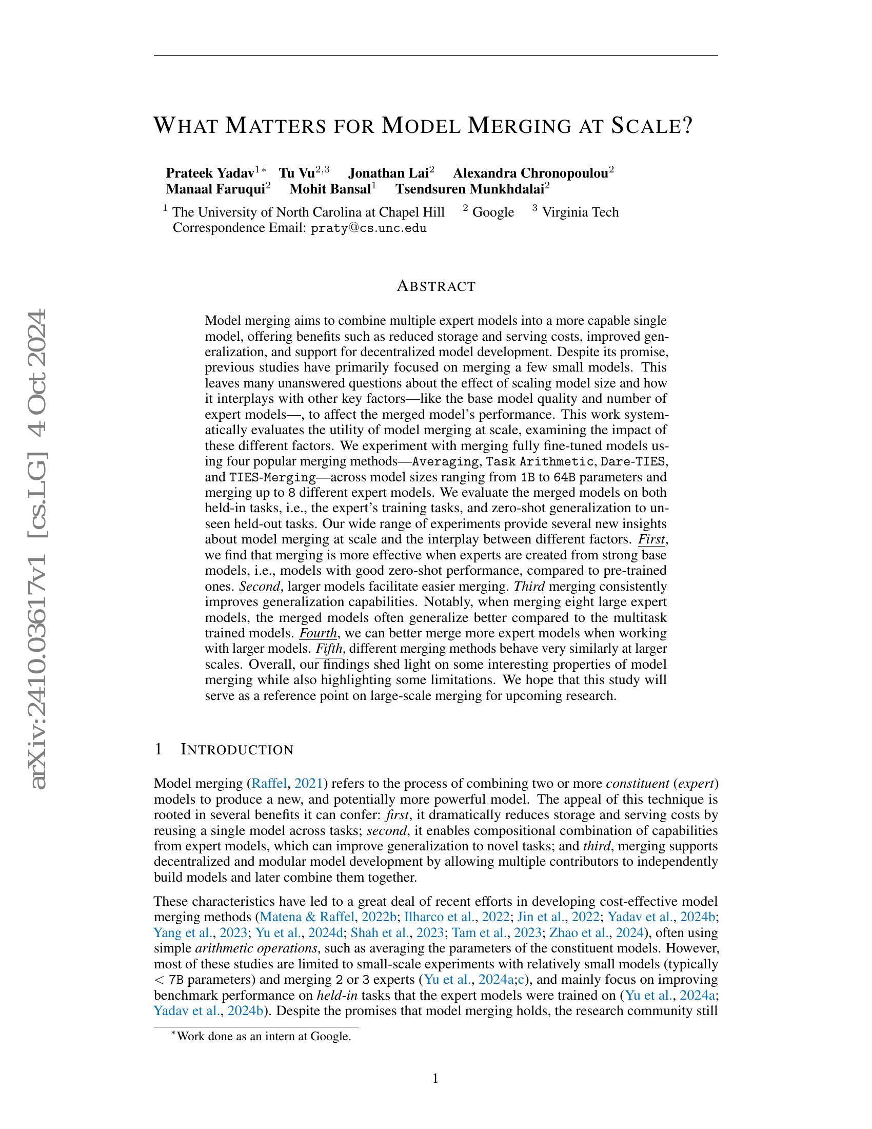 What Matters for Model Merging at Scale? - 智源社区论文
